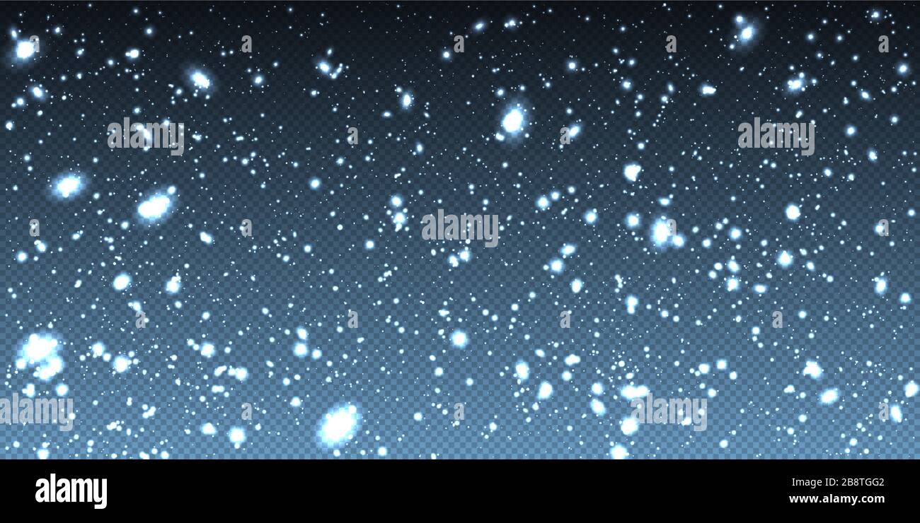 Falling winter christmas realistic snow on transparent background ...
