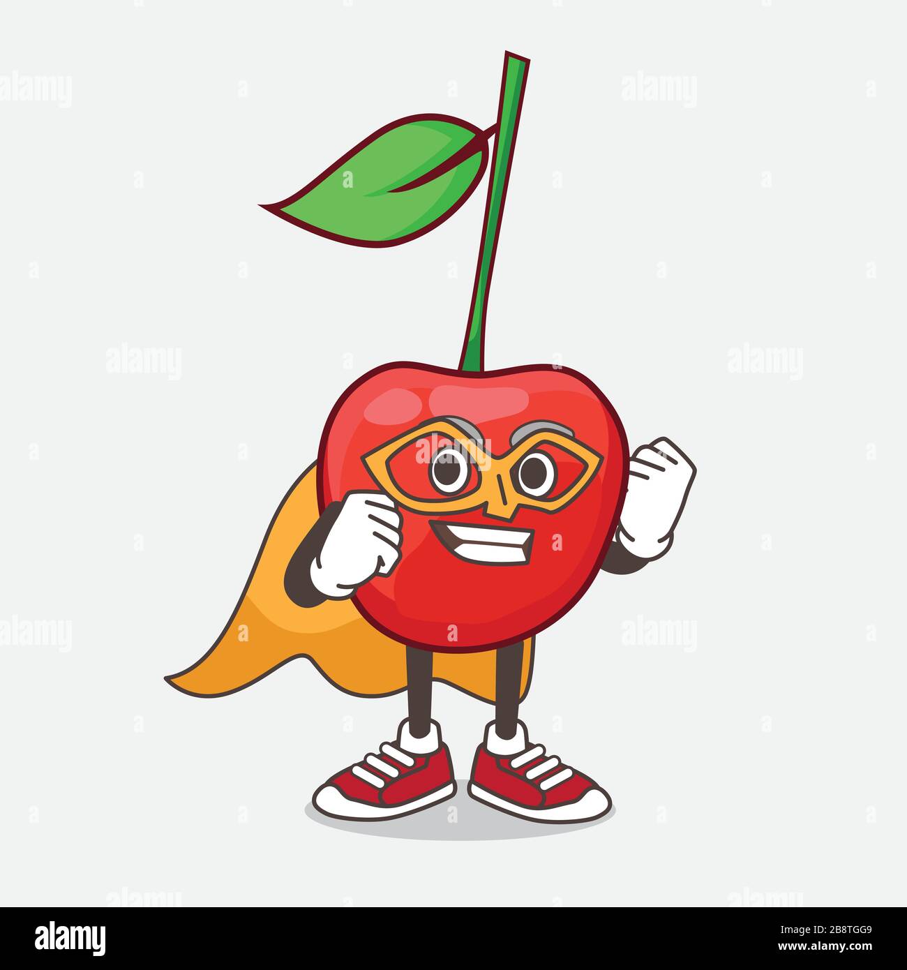 Red Bing Cherry Mascot Character Vector Illustration Stock Vector Image ...