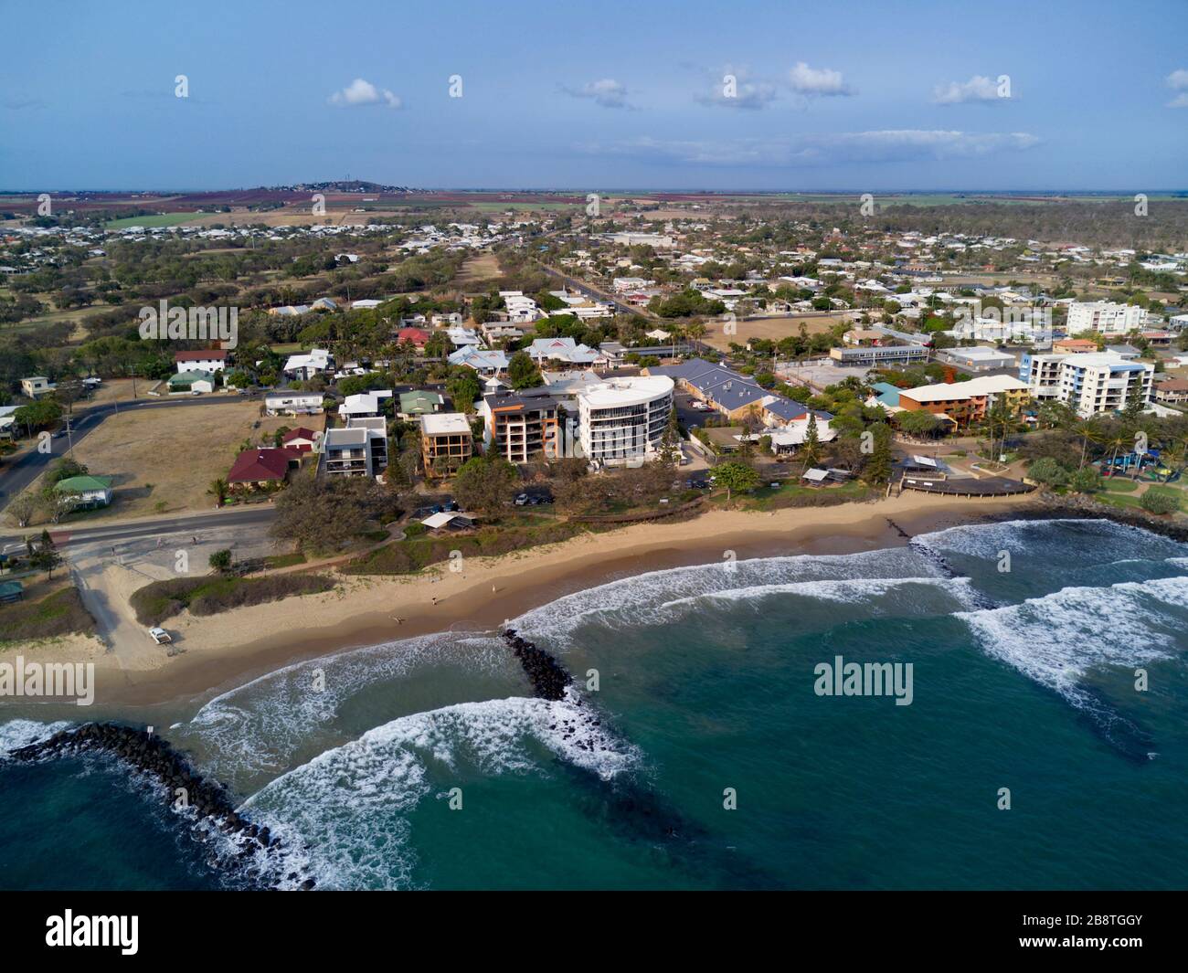Aerial of Bargara a coastal community not far from Bundaberg Queensland ...