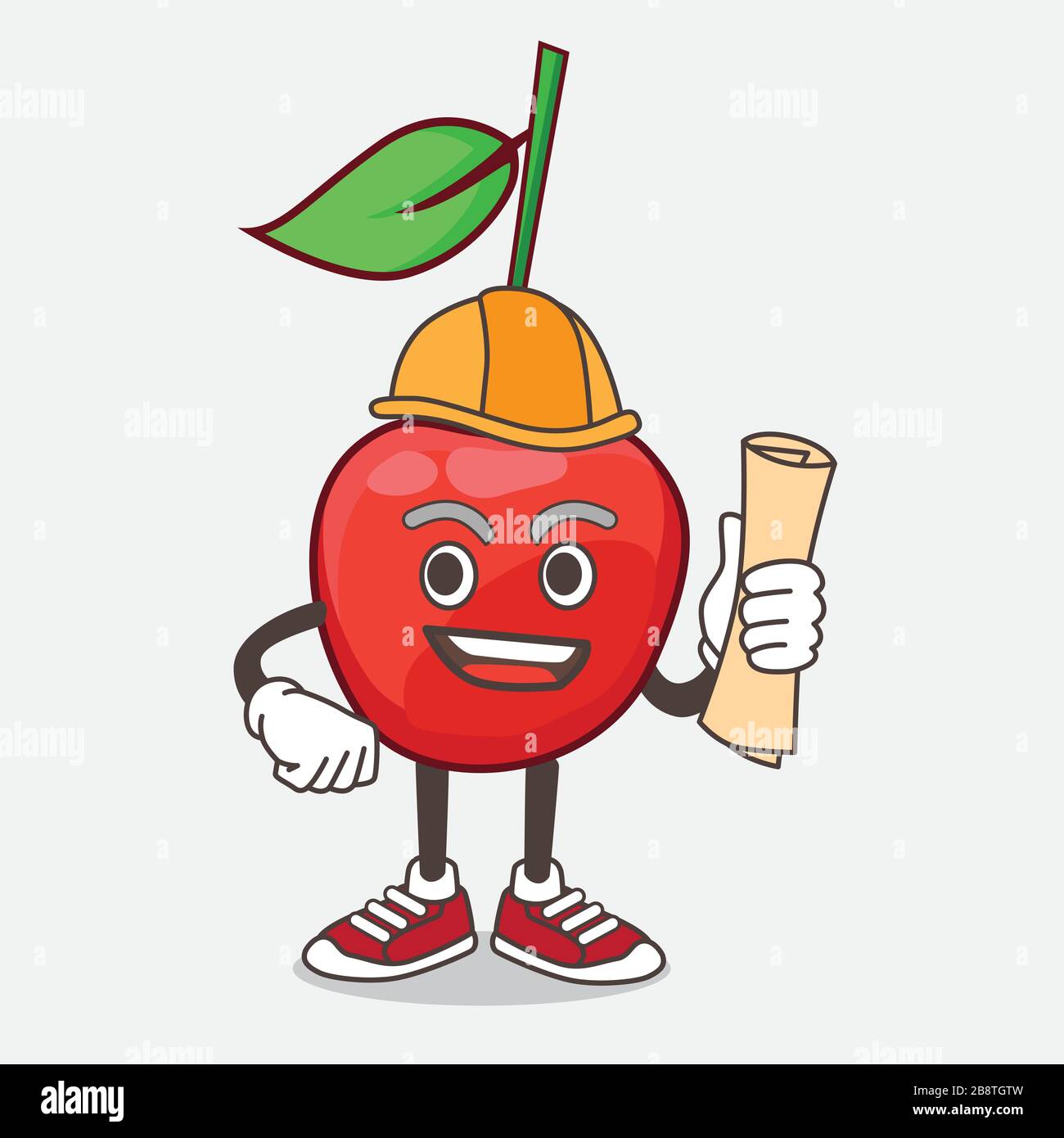 Red Bing Cherry Mascot Character Vector Illustration Stock Vector Image ...