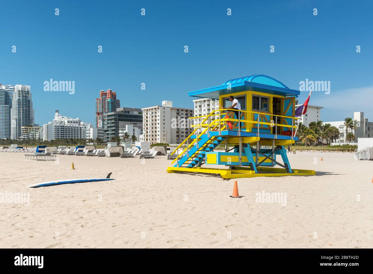 Miami, FL, United States - April 19, 2019: Colorful Lifeguard Tower in ...