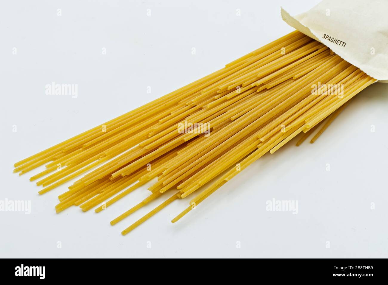 Pasta package with italian raw Spaghetti. Fresh italian pasta isolated ...