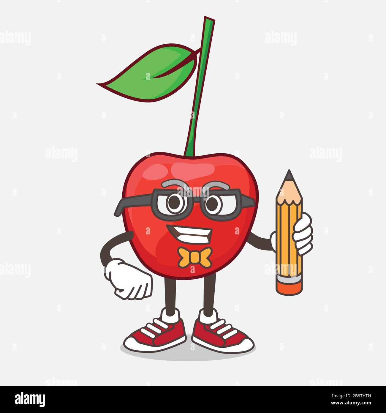Red Bing Cherry Mascot Character Vector Illustration Stock Vector Image ...