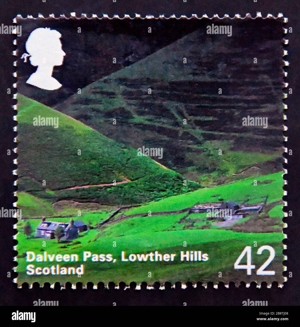 Postage stamp. Great Britain. Queen Elizabeth II. A British Journey ...