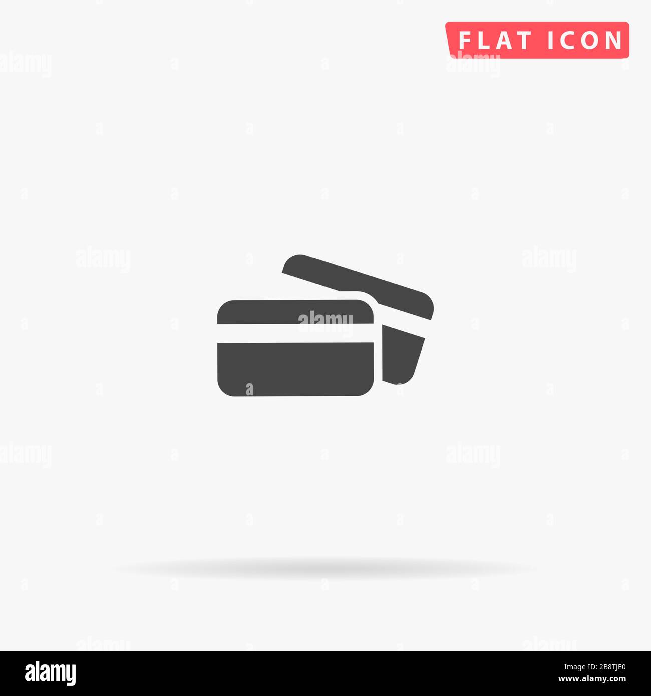 Plastic Card flat vector icon. Glyph style sign. Simple hand drawn ...