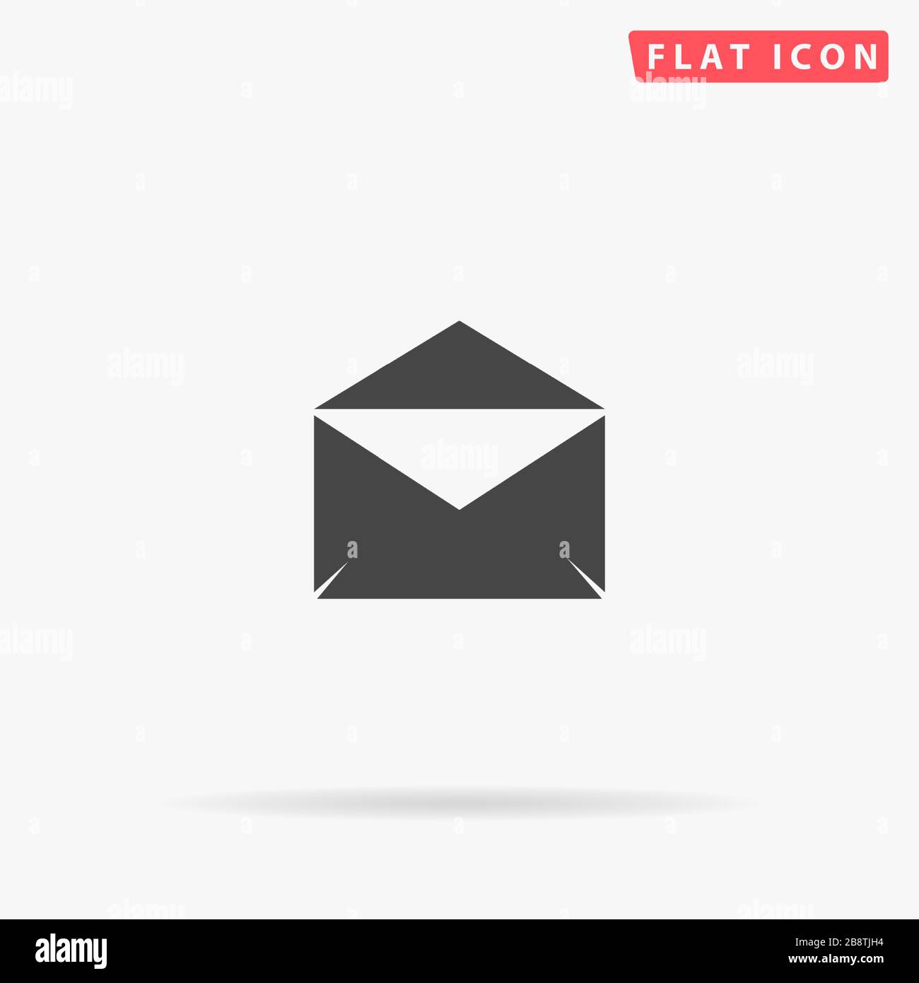 Open Envelope flat vector icon. Glyph style sign. Simple hand drawn ...