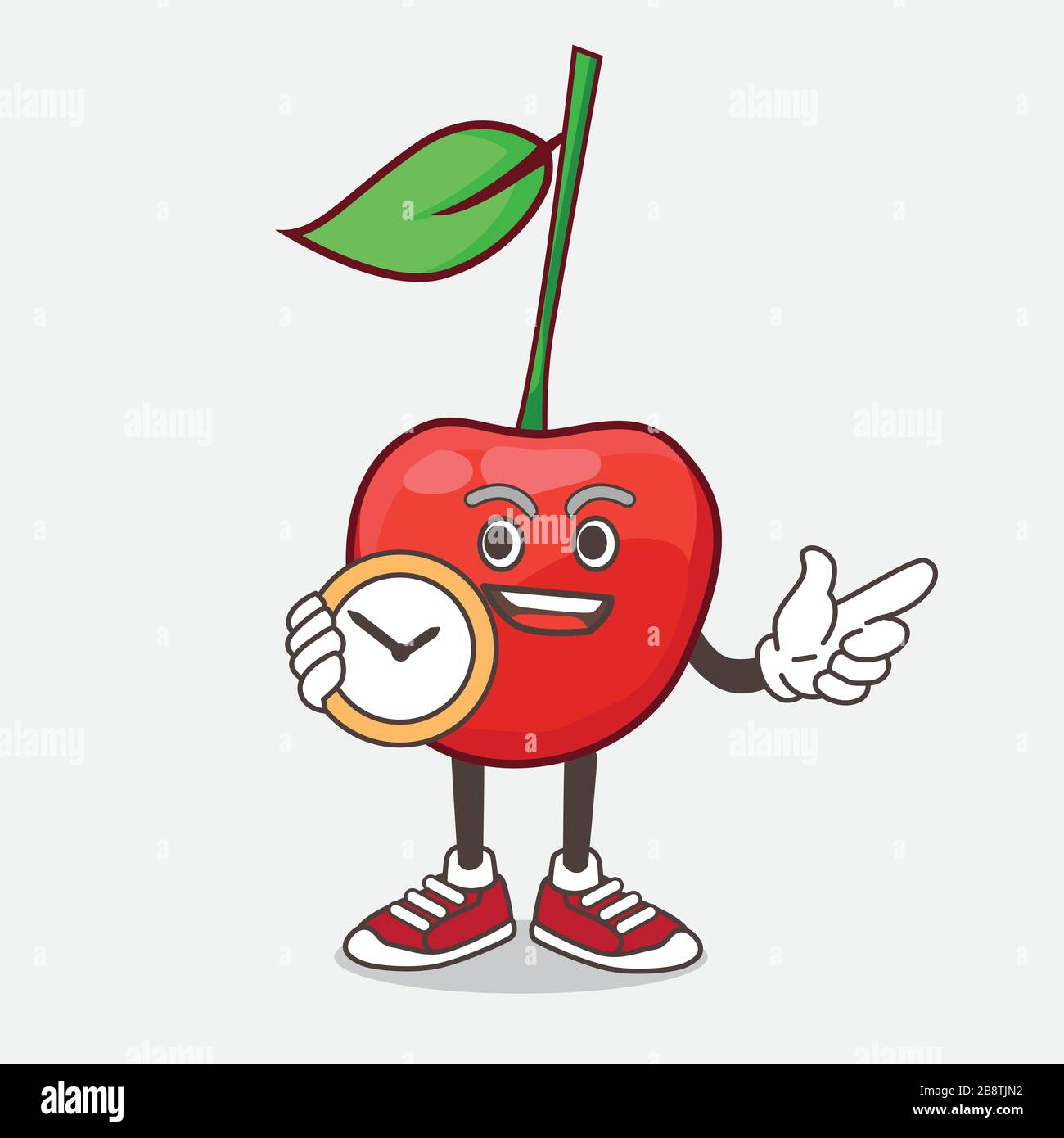 Red Bing Cherry Mascot Character Vector Illustration Stock Vector Image ...