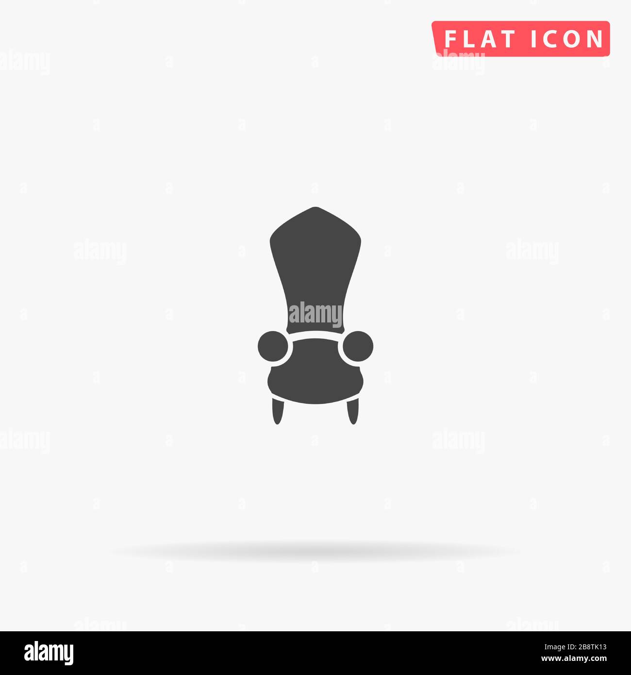 Throne flat vector icon. Glyph style sign. Simple hand drawn ...