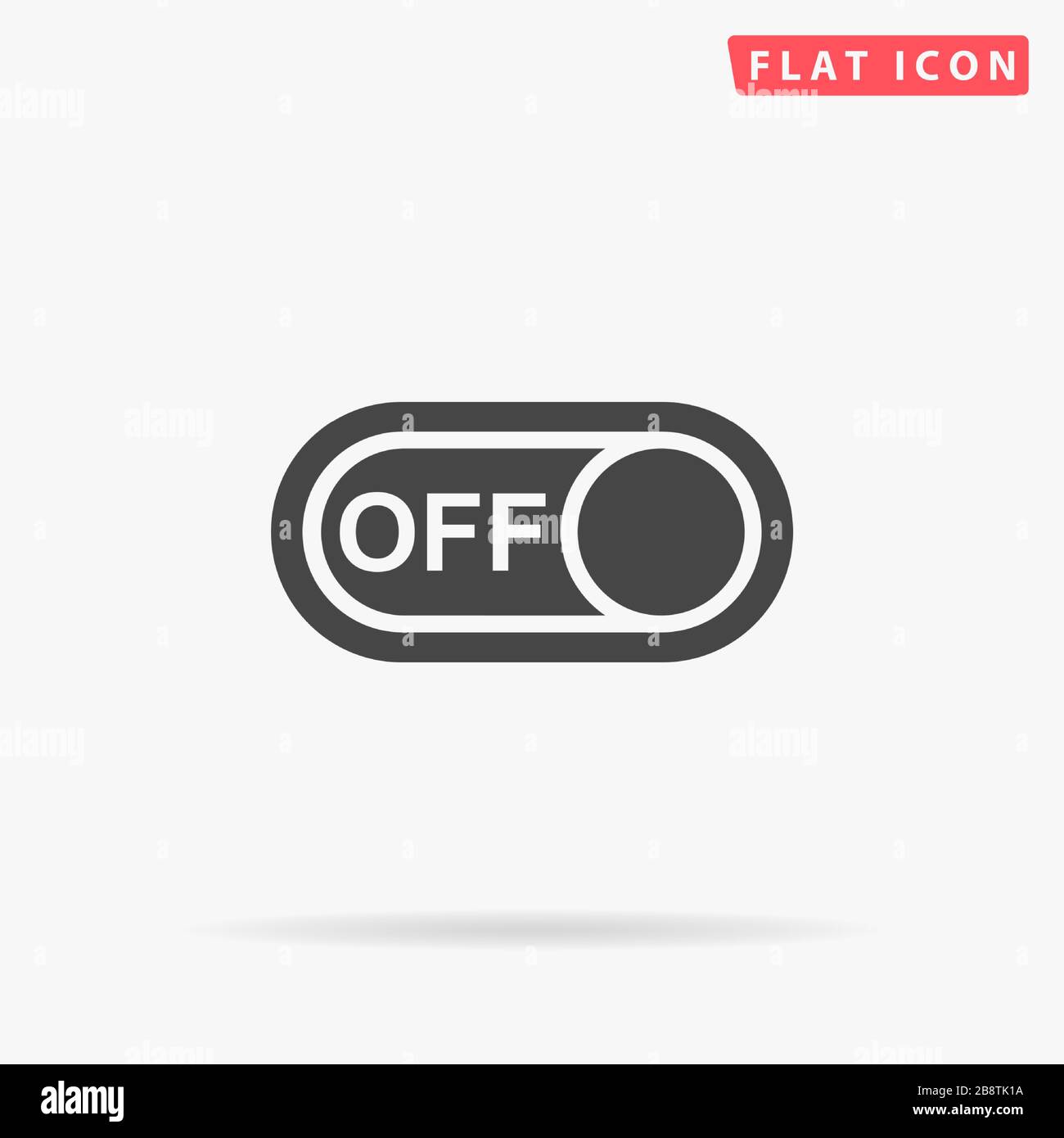 Light Switch Off flat vector icon. Glyph style sign. Simple hand drawn ...