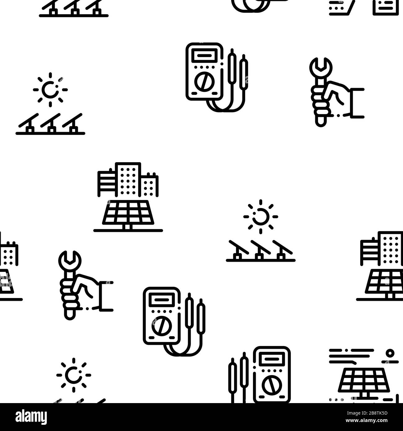 Solar Energy Technicians Seamless Pattern Vector Stock Vector Image ...