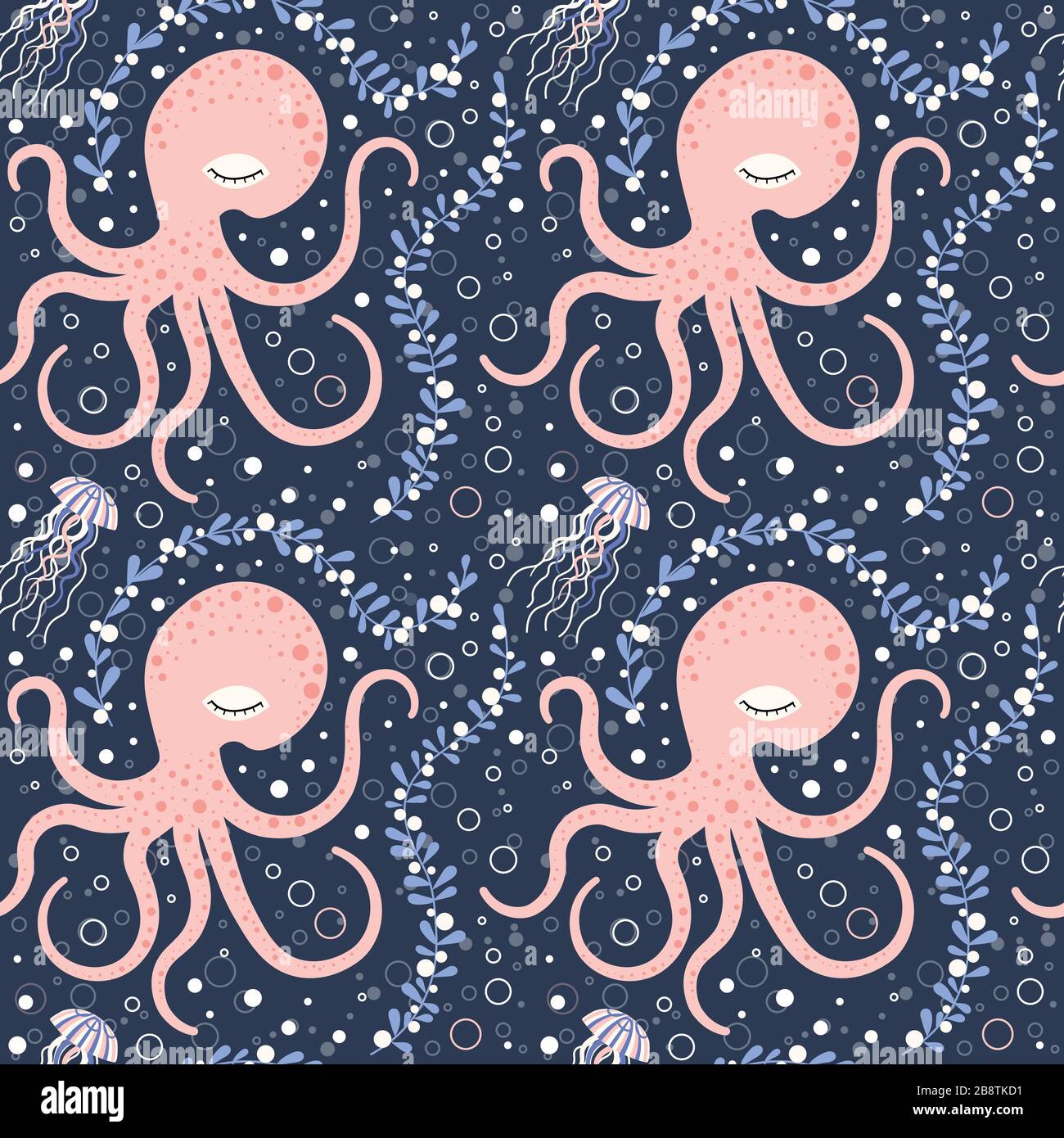 Dark ocean jellyfish Stock Vector Images - Alamy