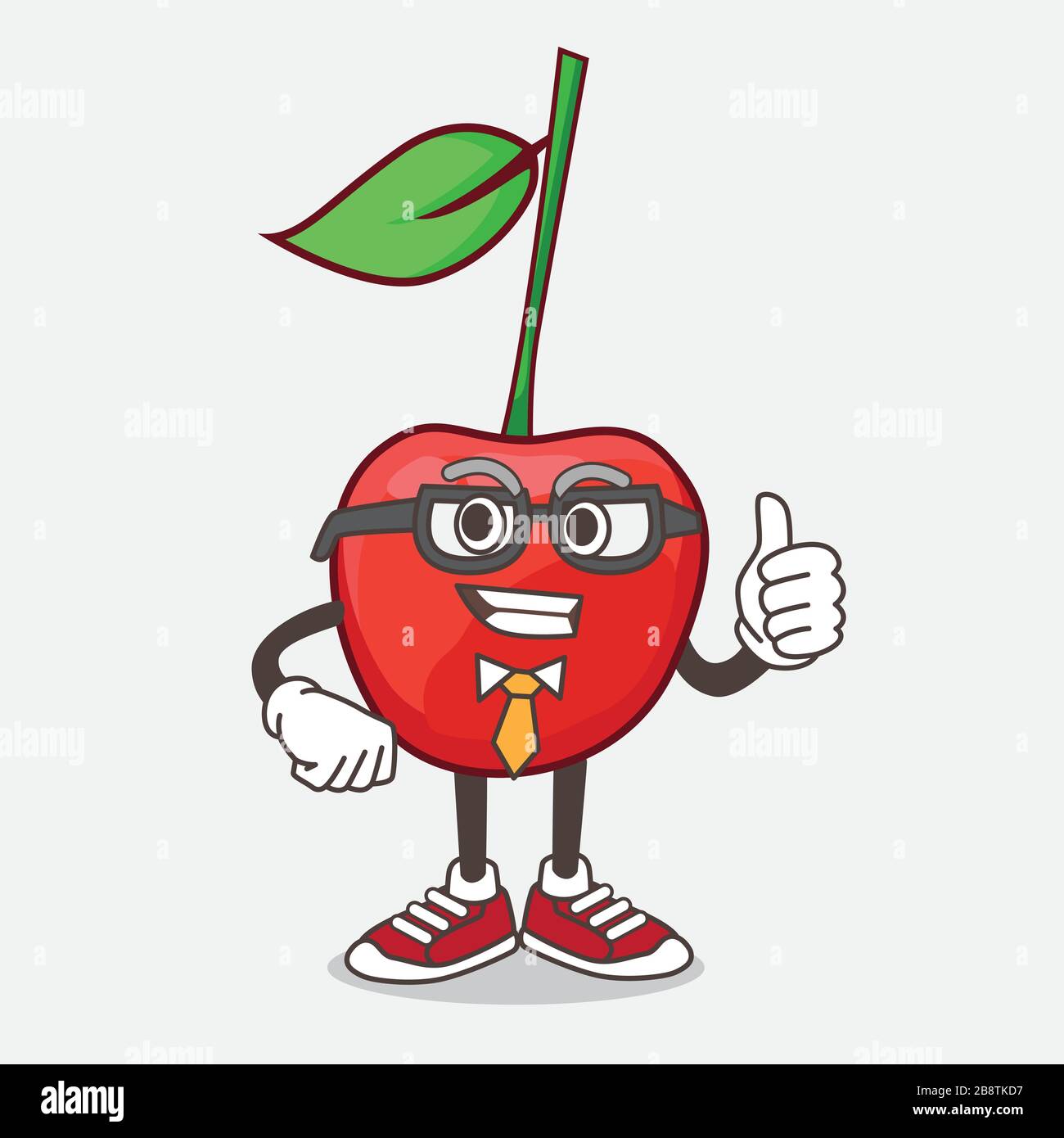 Red Bing Cherry Mascot Character Vector Illustration Stock Vector Image ...