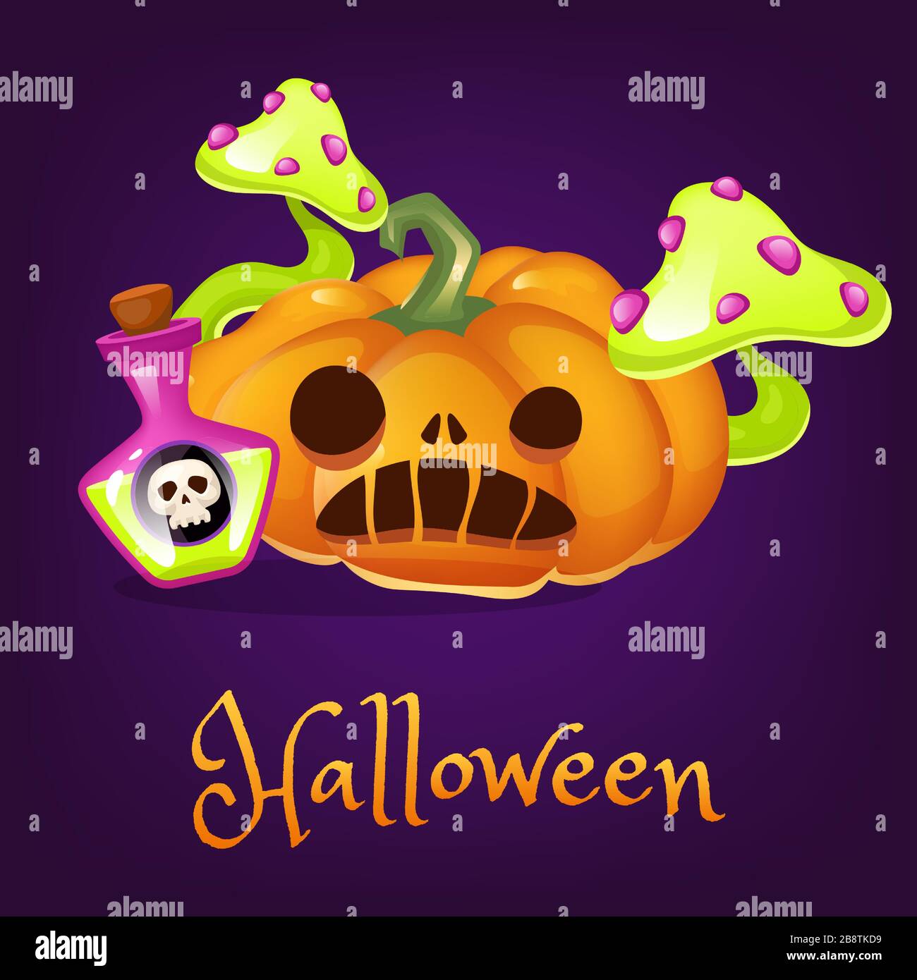 Spooky pumpkin cartoon vector illustration Stock Vector Image & Art - Alamy