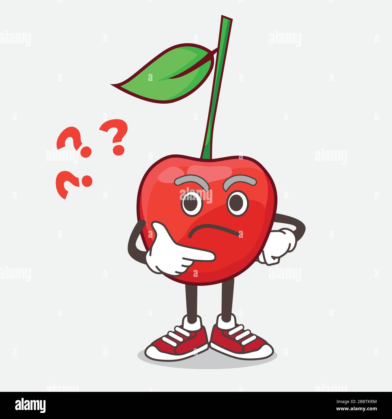 Red Bing Cherry Mascot Character Vector Illustration Stock Vector Image ...