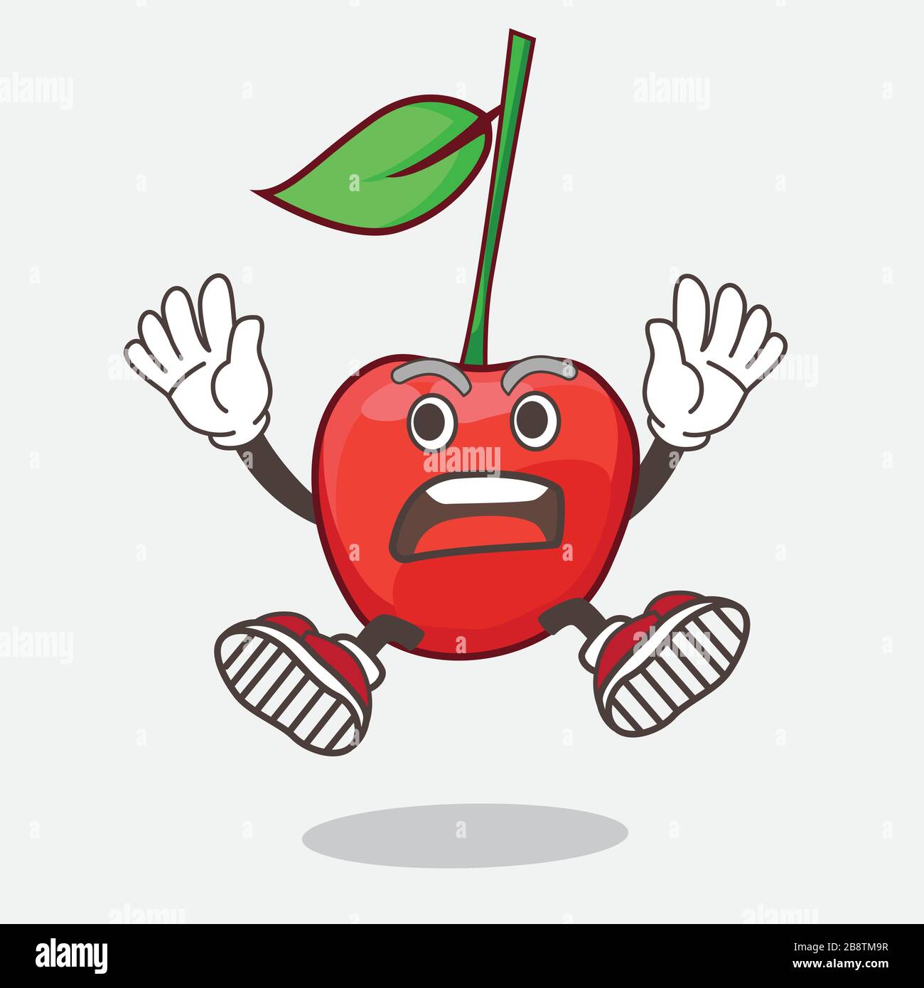 Red Bing Cherry Mascot Character Vector Illustration Stock Vector Image ...