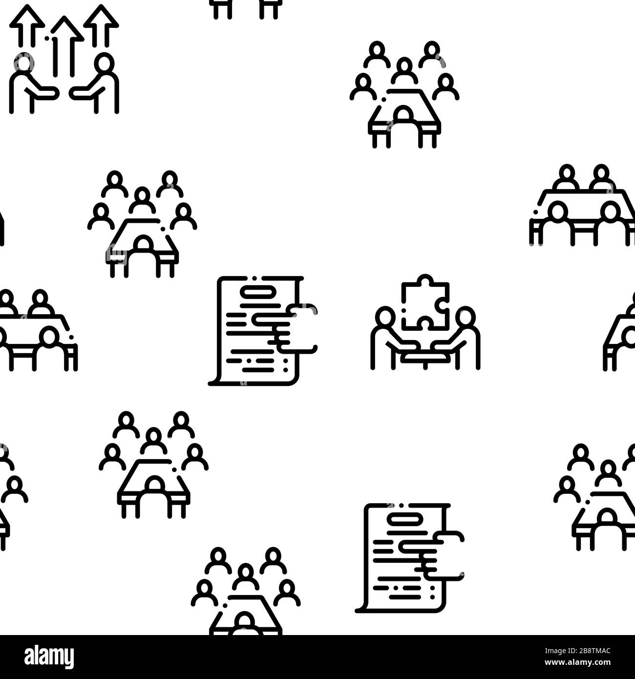 Business Meeting Conference Seamless Pattern Vector Stock Vector Image ...