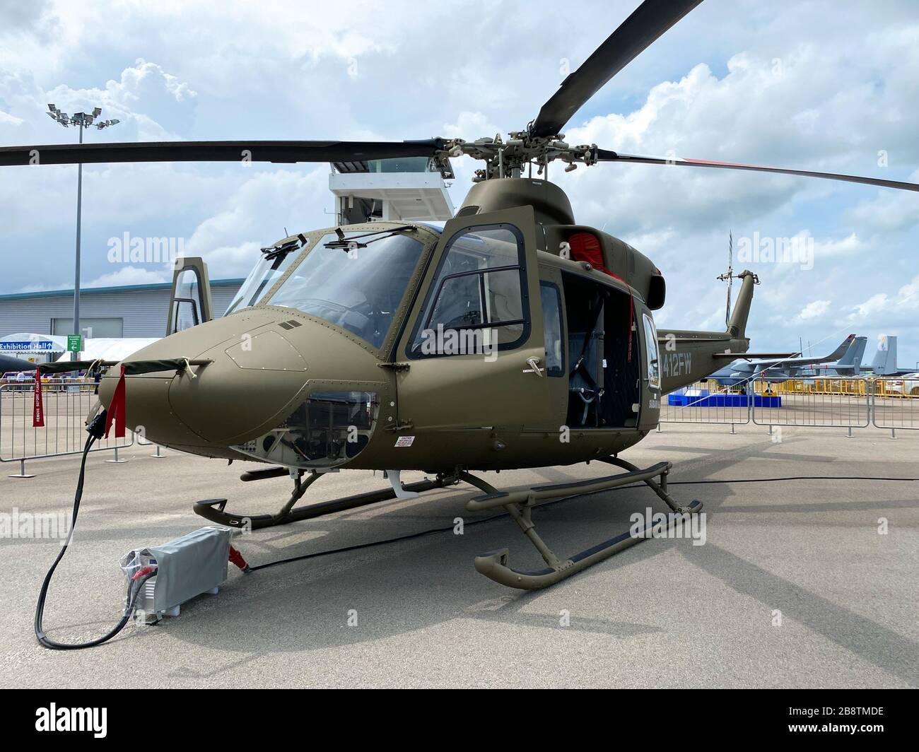 Singapore - Feb 12, 2020. Subaru Bell 412EPX helicopter standing for ...