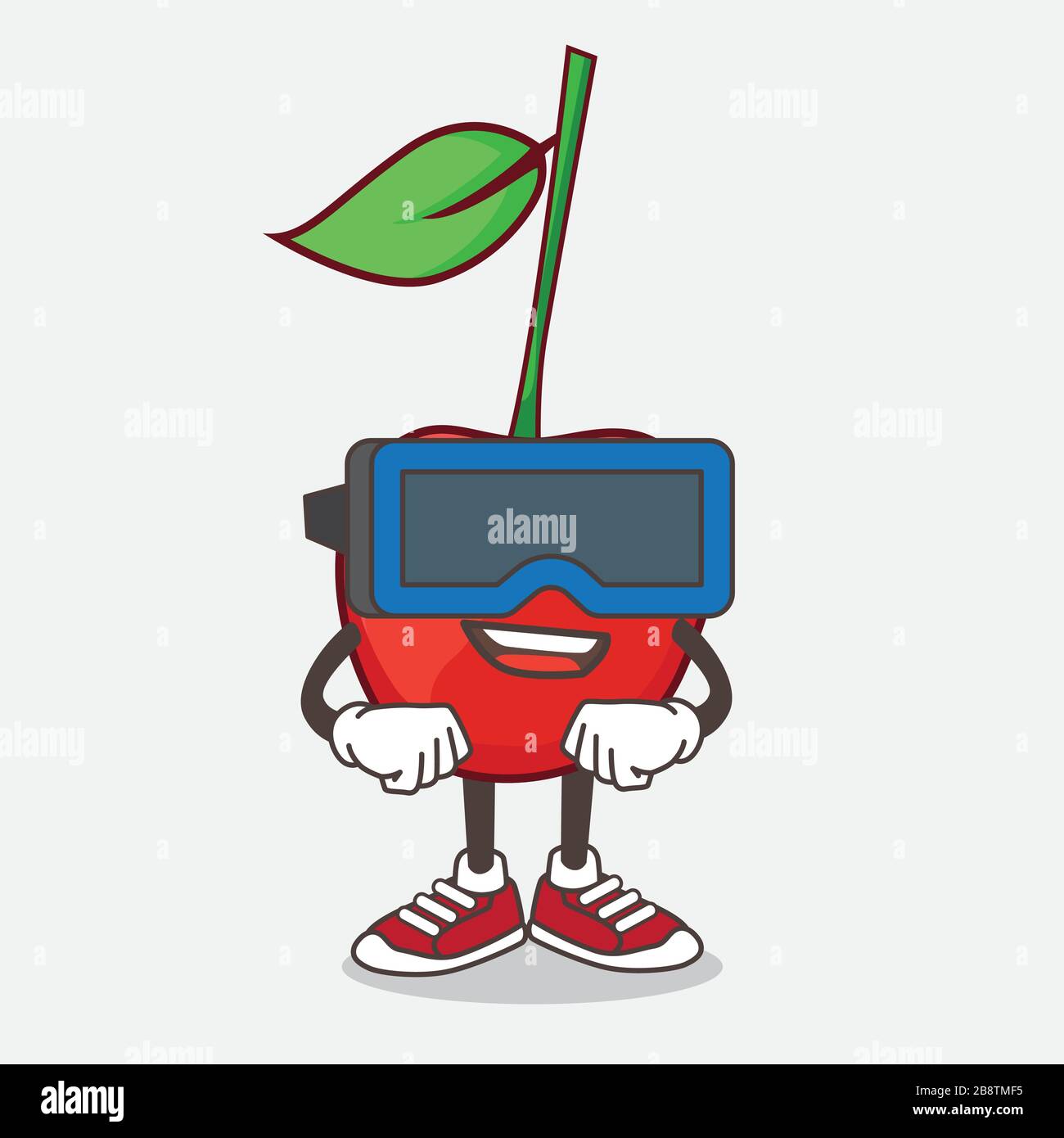 Red Bing Cherry Mascot Character Vector Illustration Stock Vector Image ...