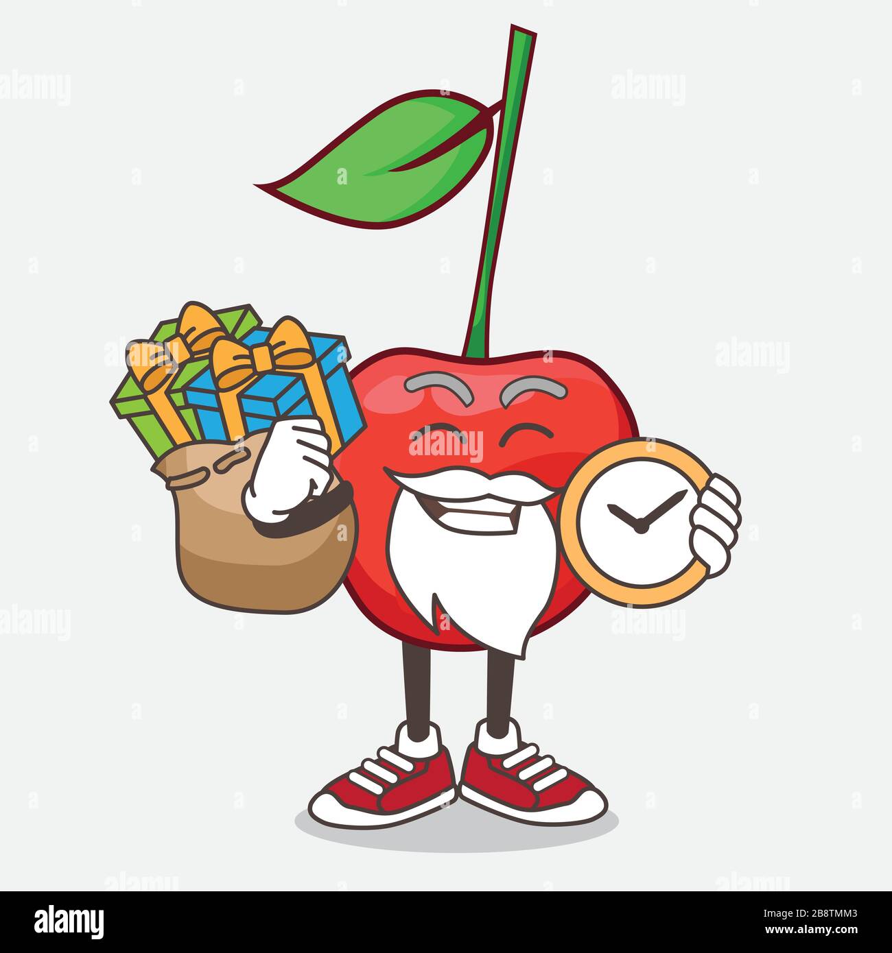 Red Bing Cherry Mascot Character Vector Illustration Stock Vector Image ...