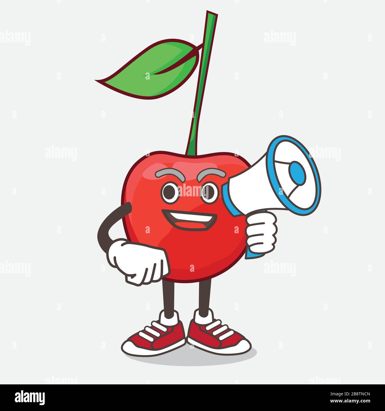 Red Bing Cherry Mascot Character Vector Illustration Stock Vector Image ...