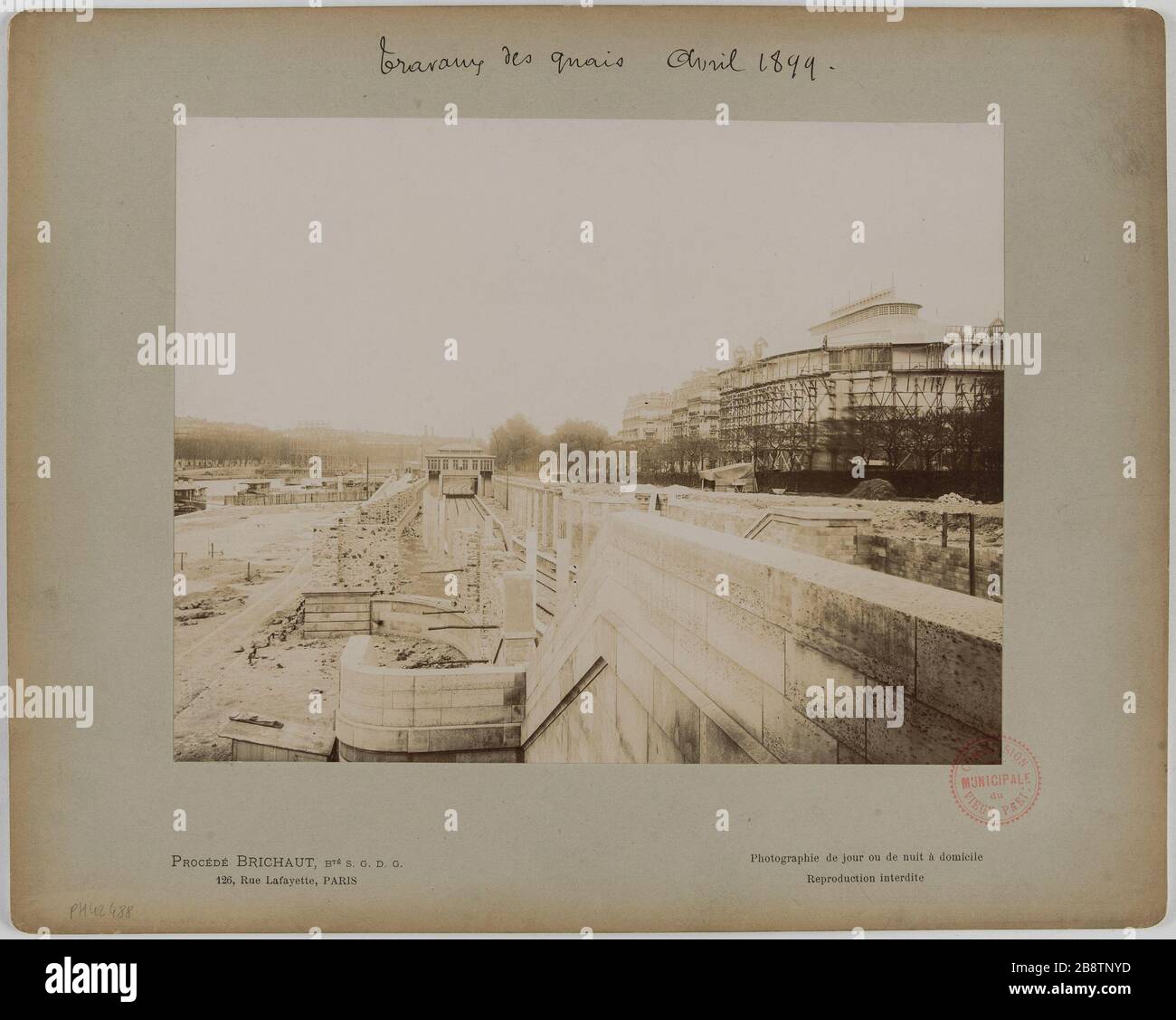 Construction of piers in April 1899. Seine River Works for the 1900 ...