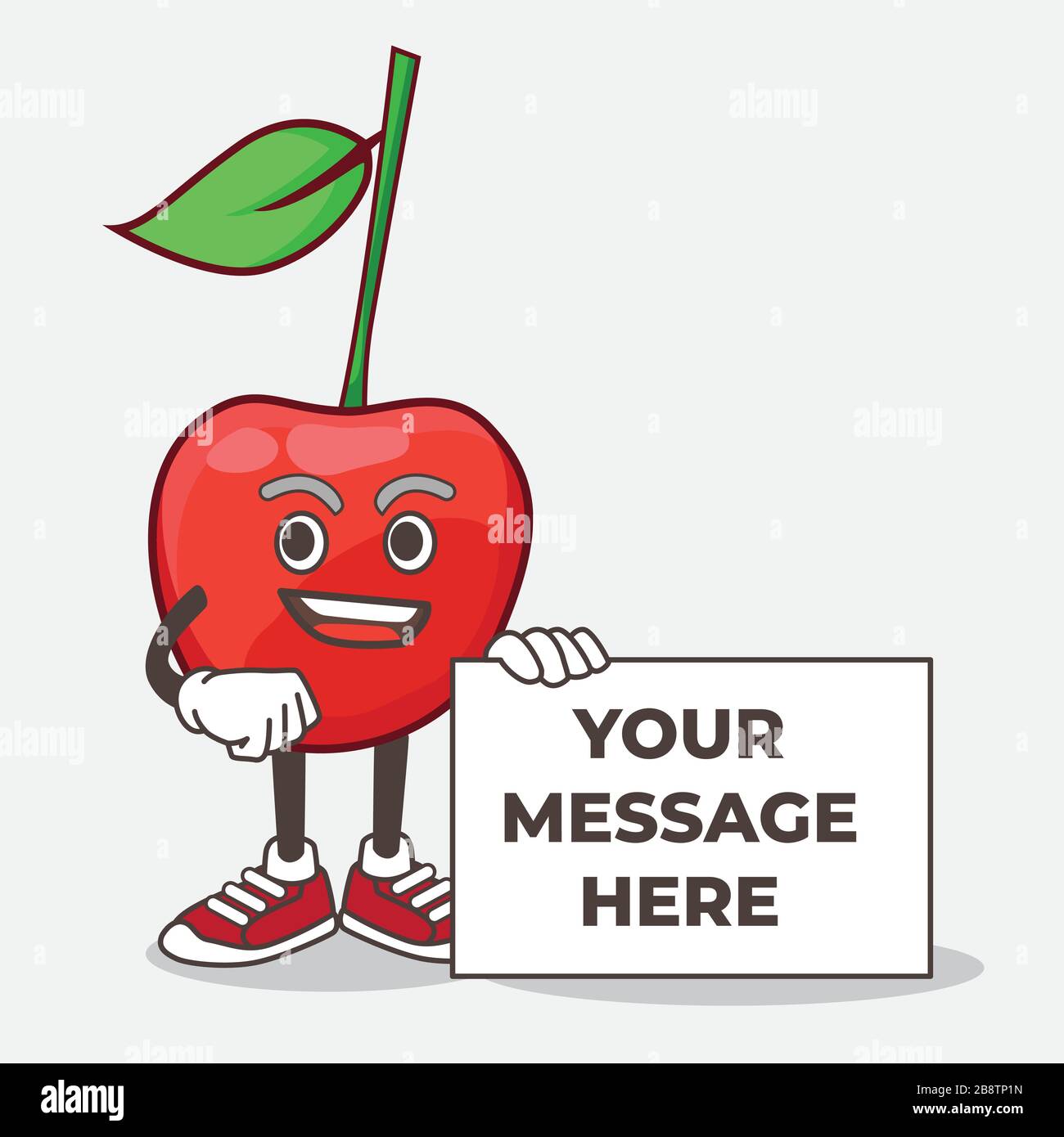 Red Bing Cherry Mascot Character Vector Illustration Stock Vector Image ...