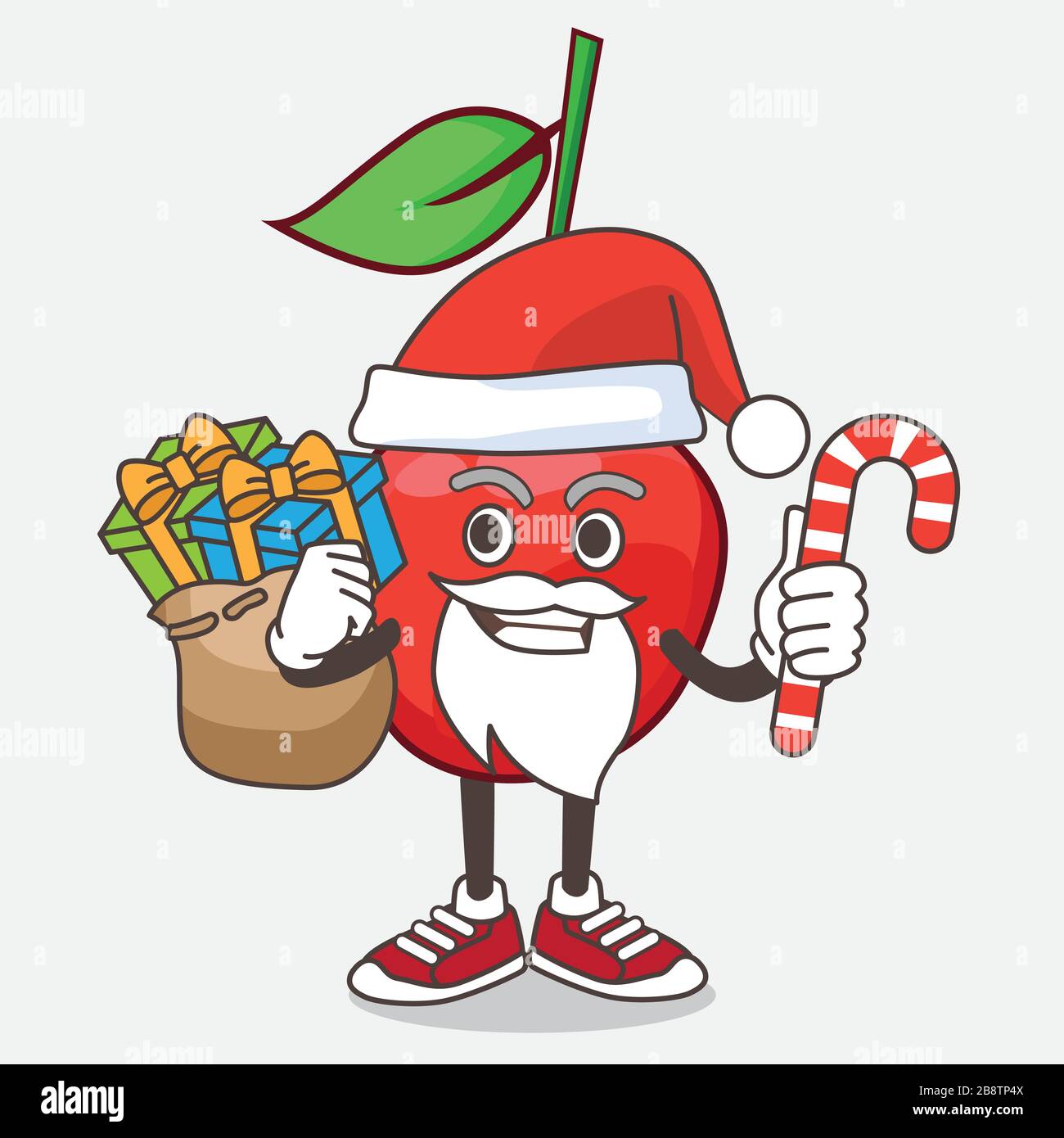 Red Bing Cherry Mascot Character Vector Illustration Stock Vector Image ...