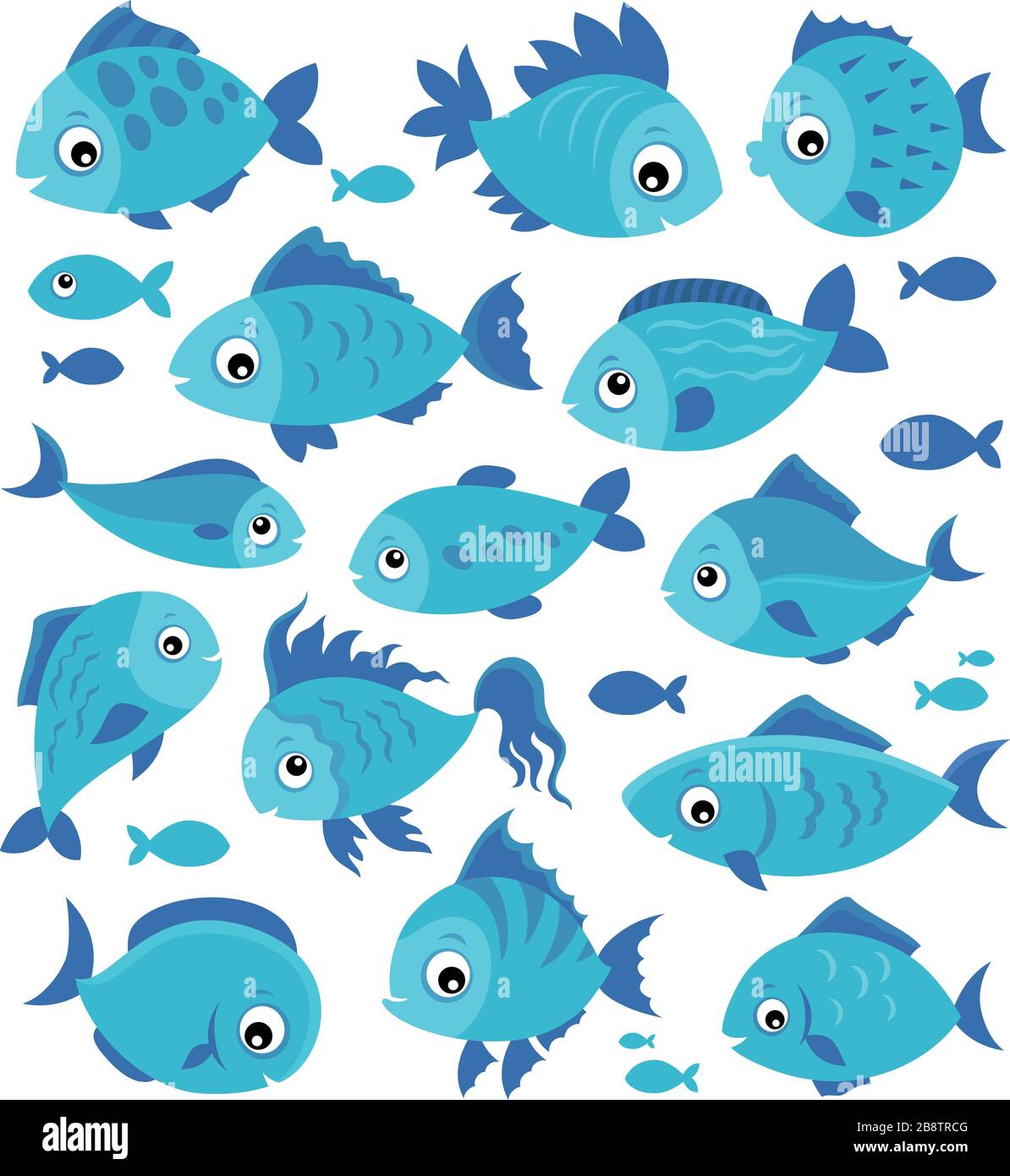 Stylized fishes theme set 3 - eps10 vector illustration Stock Vector ...