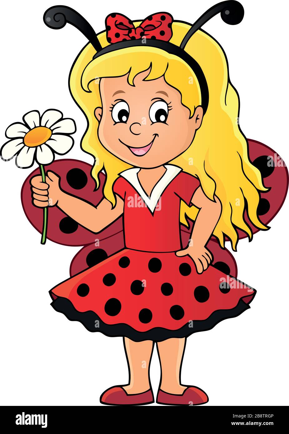 Child holding ladybug Stock Vector Images - Alamy