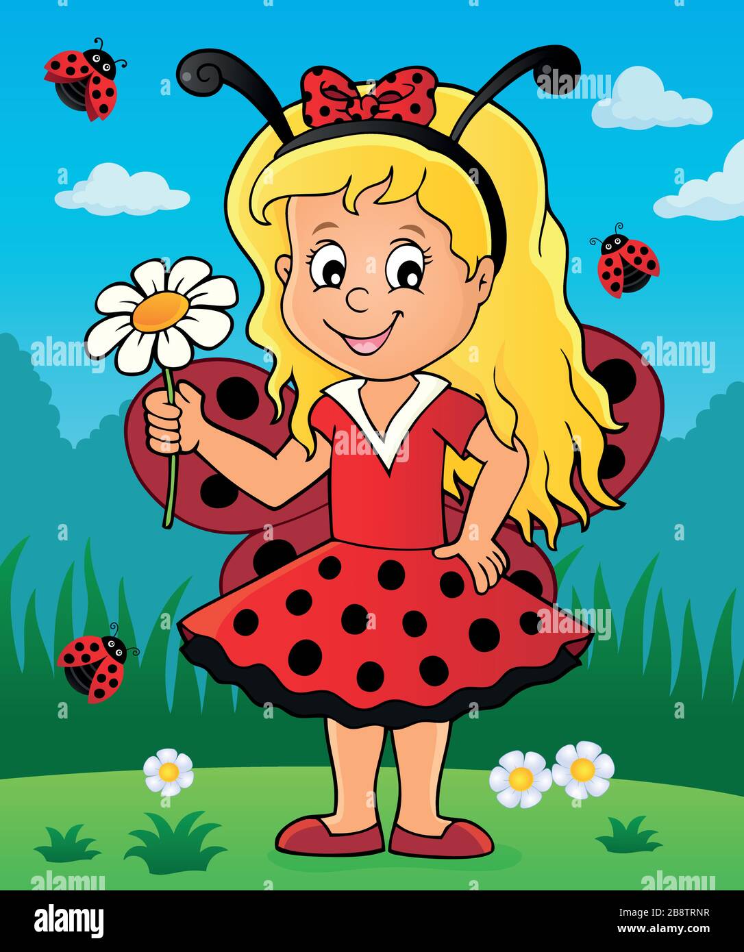 Ladybug girl theme image 3 - eps10 vector illustration Stock Vector ...