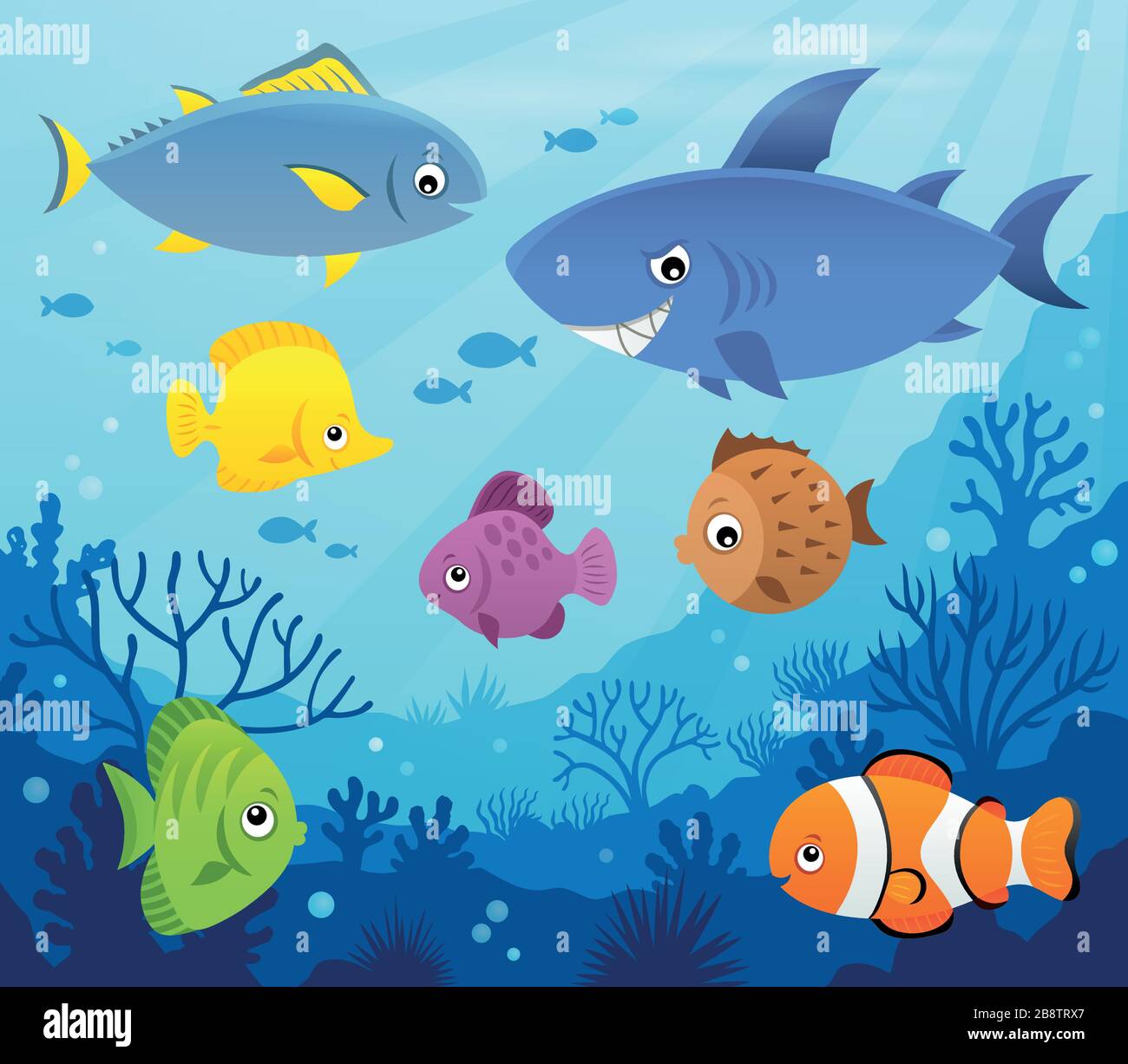 Stylized fishes topic image 7 - eps10 vector illustration Stock Vector ...