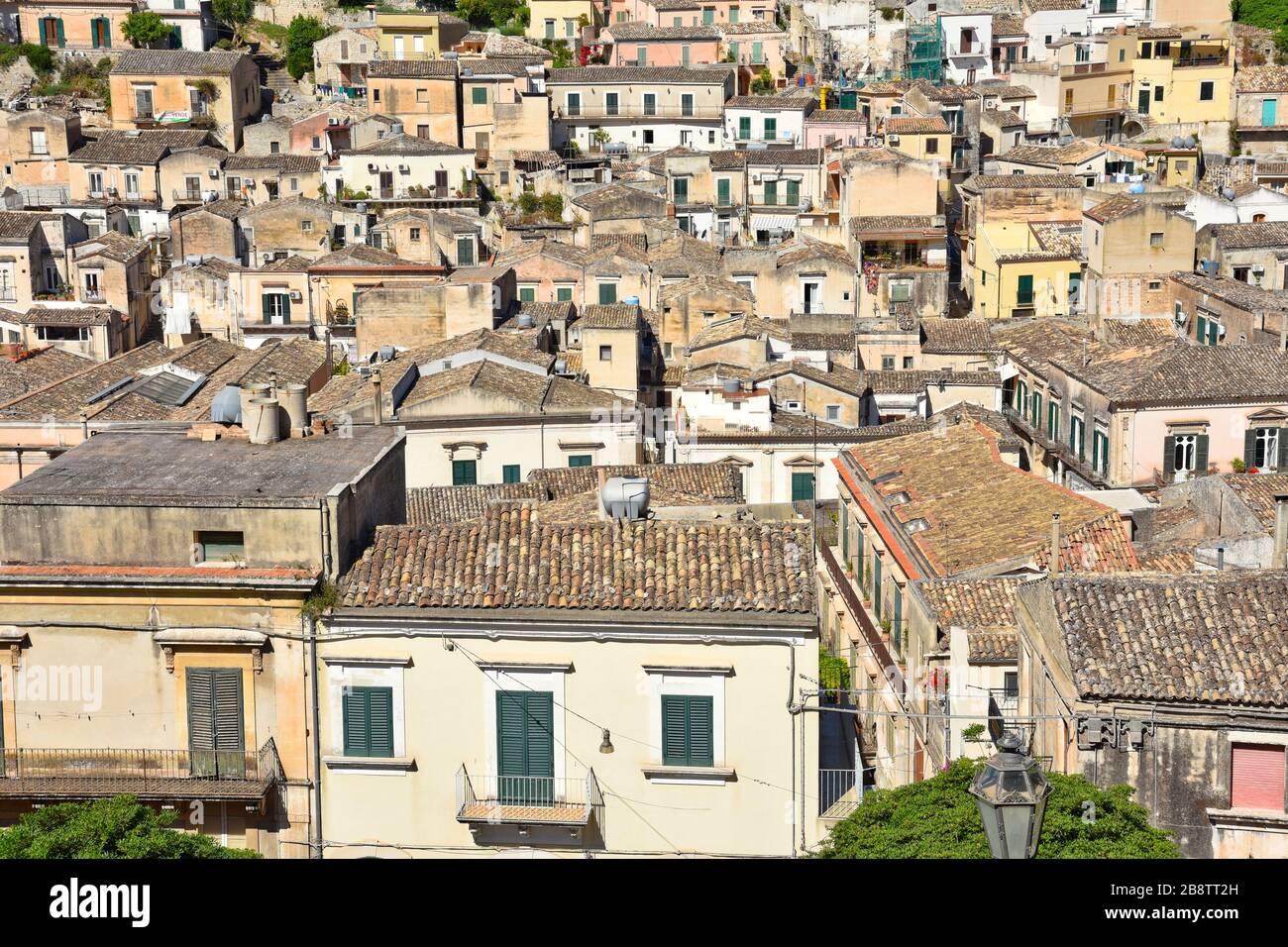 Panoramic view of the city of Modica, declared a UNESCO World Heritage ...