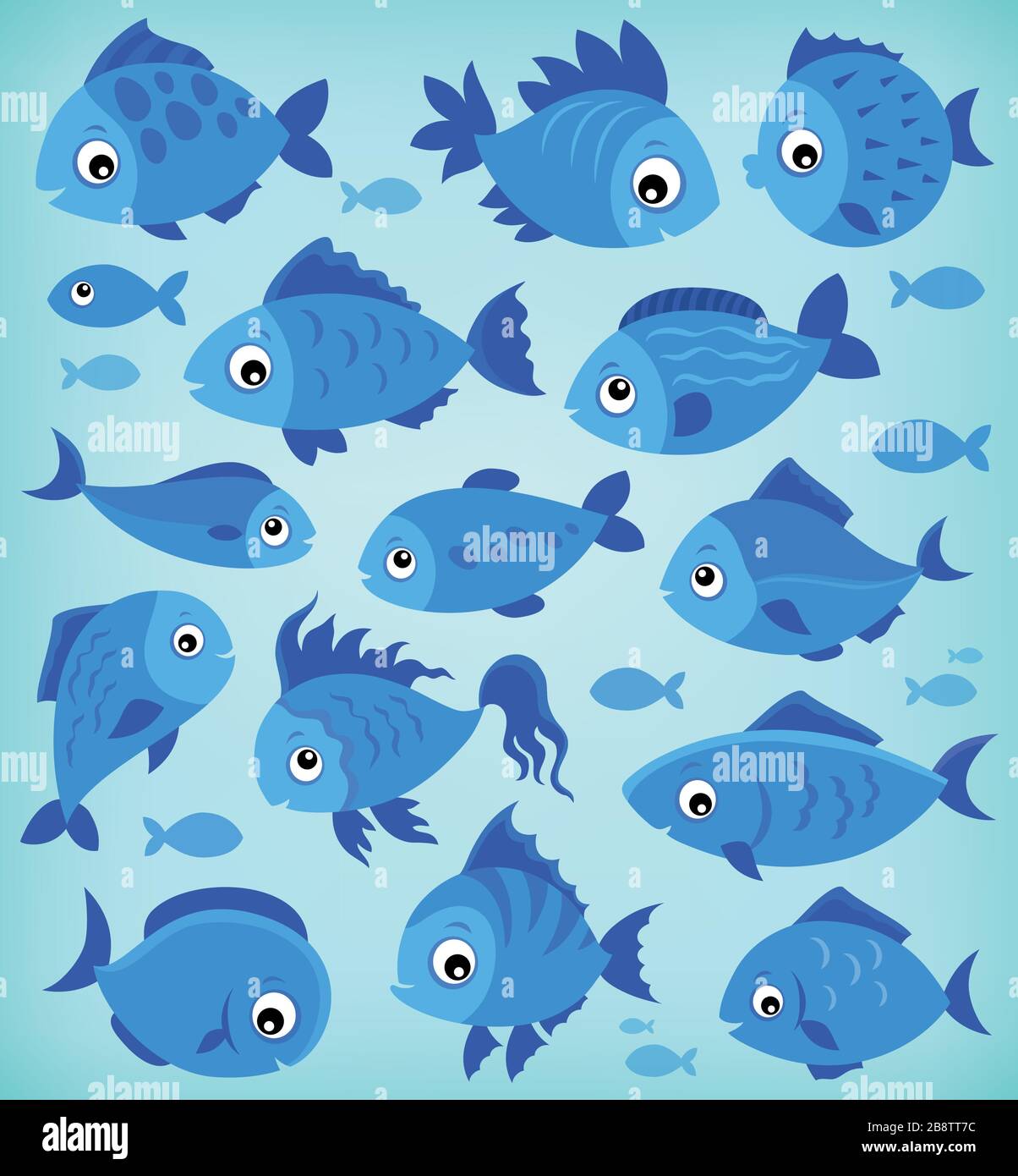 Stylized fishes topic image 8 - eps10 vector illustration Stock Vector ...