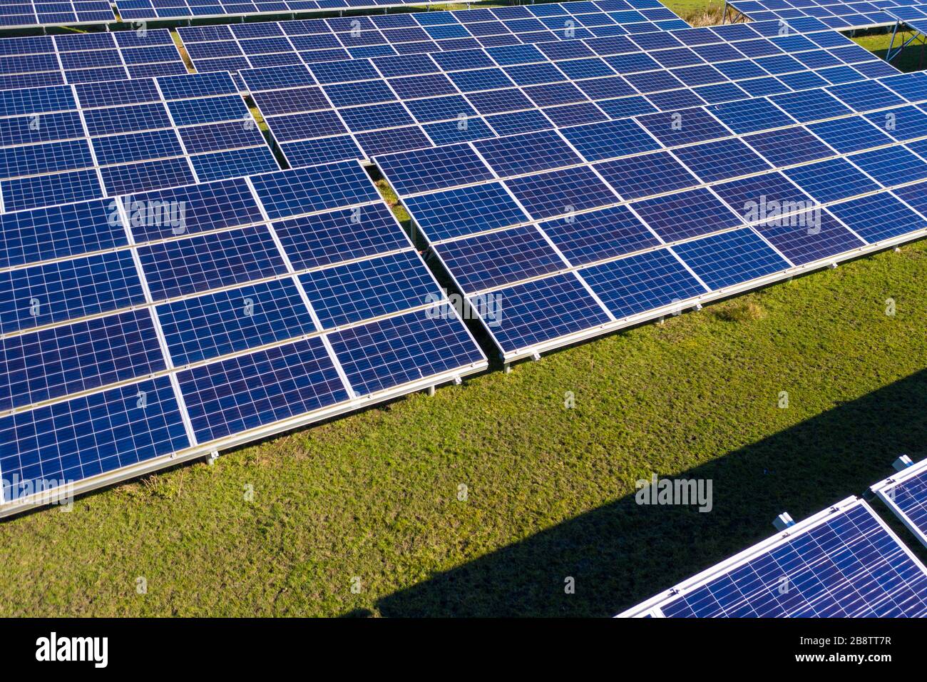 solar panels field from the air Stock Photo - Alamy