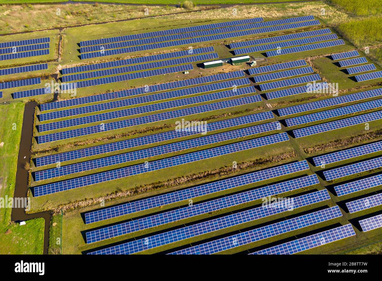 solar panels field from the air Stock Photo - Alamy