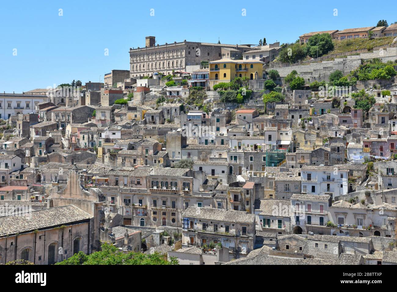 Panoramic view of the city of Modica, declared a UNESCO World Heritage ...
