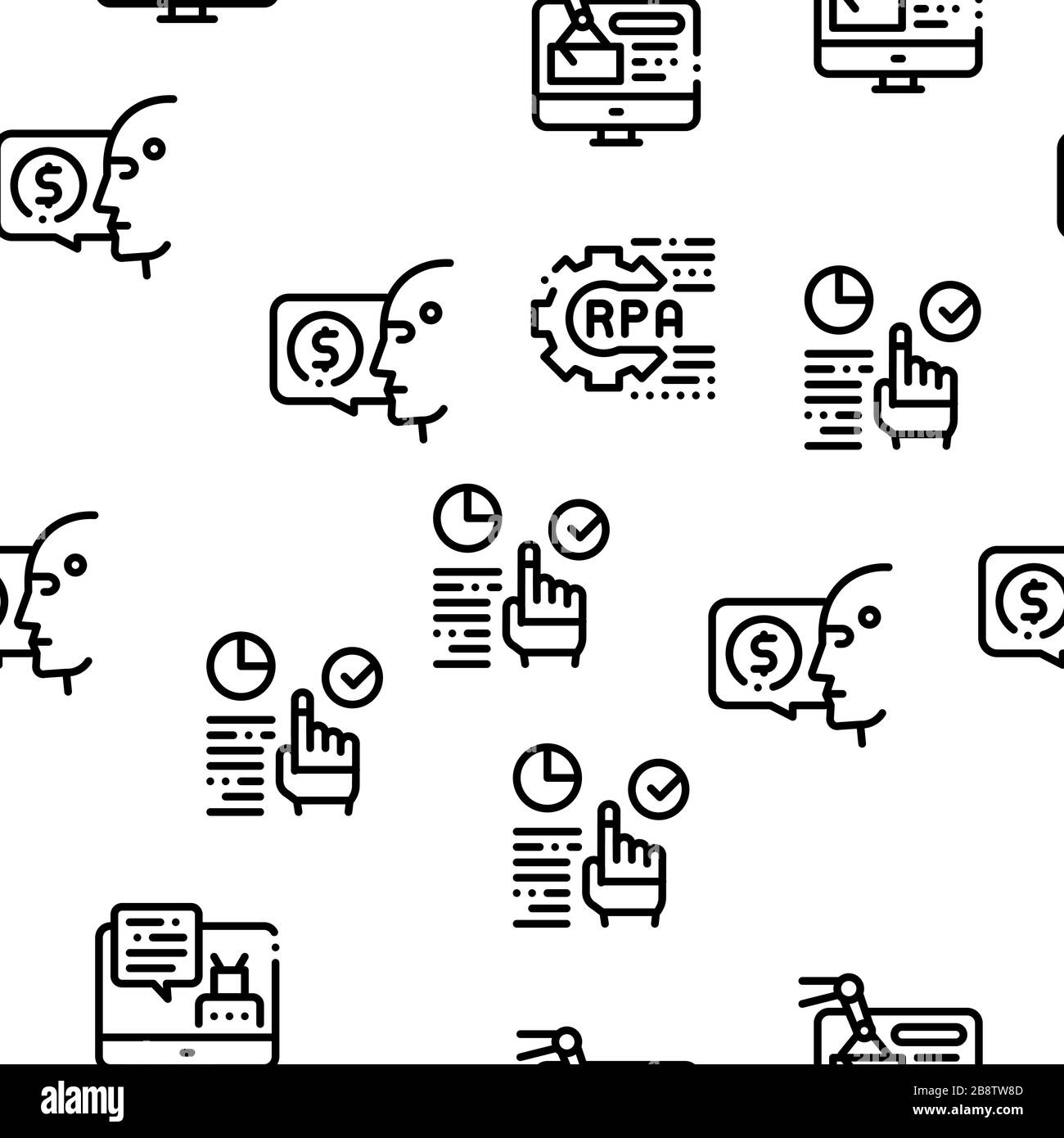 Robotic Process Automation Seamless Pattern Vector Stock Vector Image ...