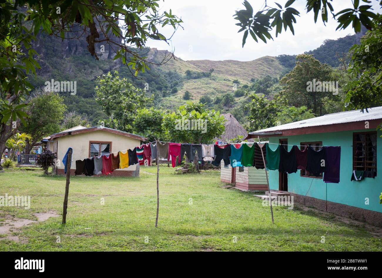 Daily Life on Yanuya Island, Fiji Stock Photo - Alamy