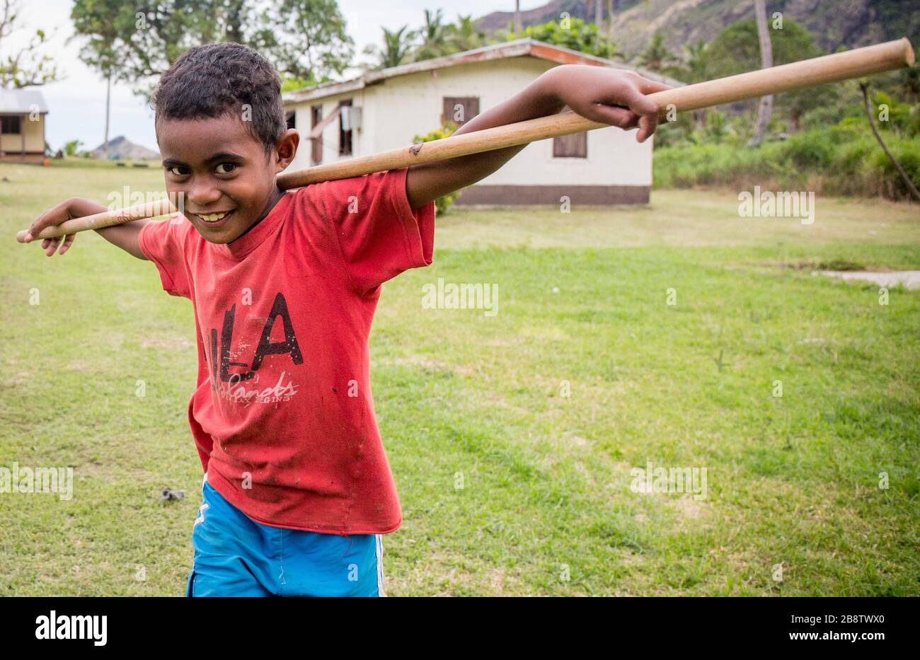 Daily Life on Yanuya Island, Fiji Stock Photo - Alamy