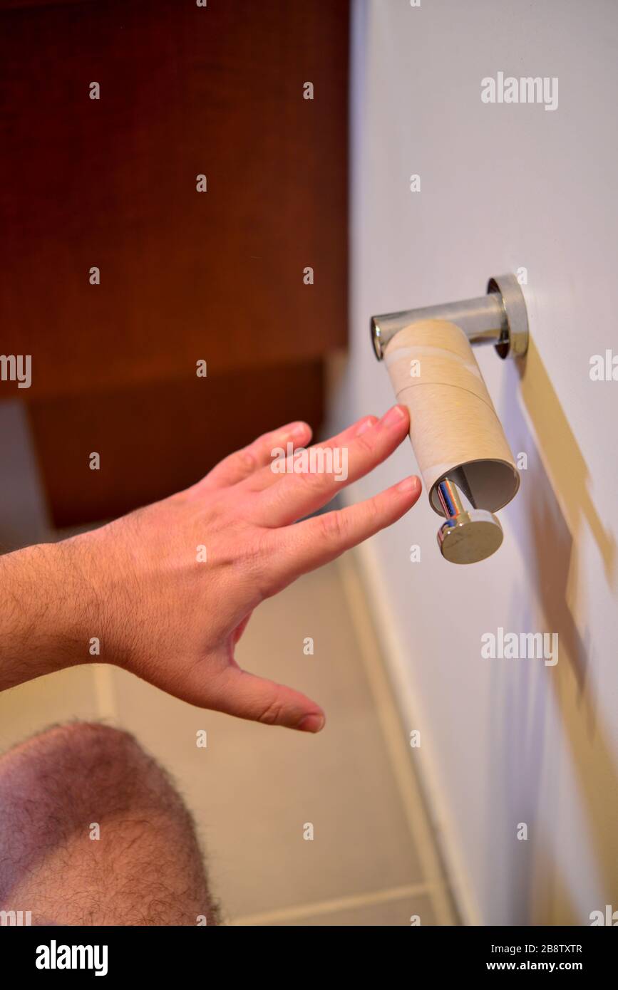 Toilet Paper Panic Buying Out of Toilet Paper Coronavirus COVID-19 Man ...