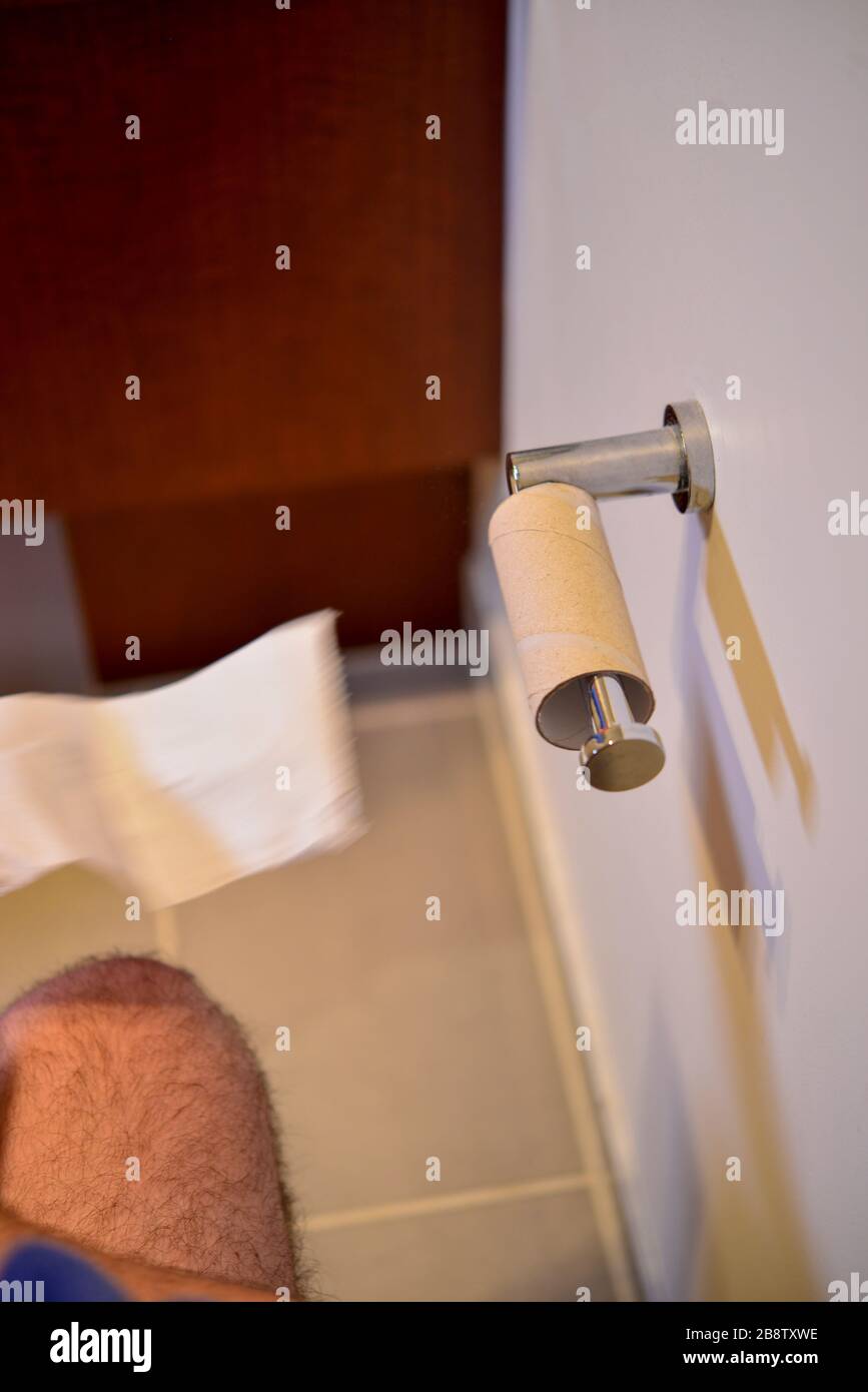 Toilet Paper Panic Buying Out of Toilet Paper Coronavirus COVID-19 Man ...