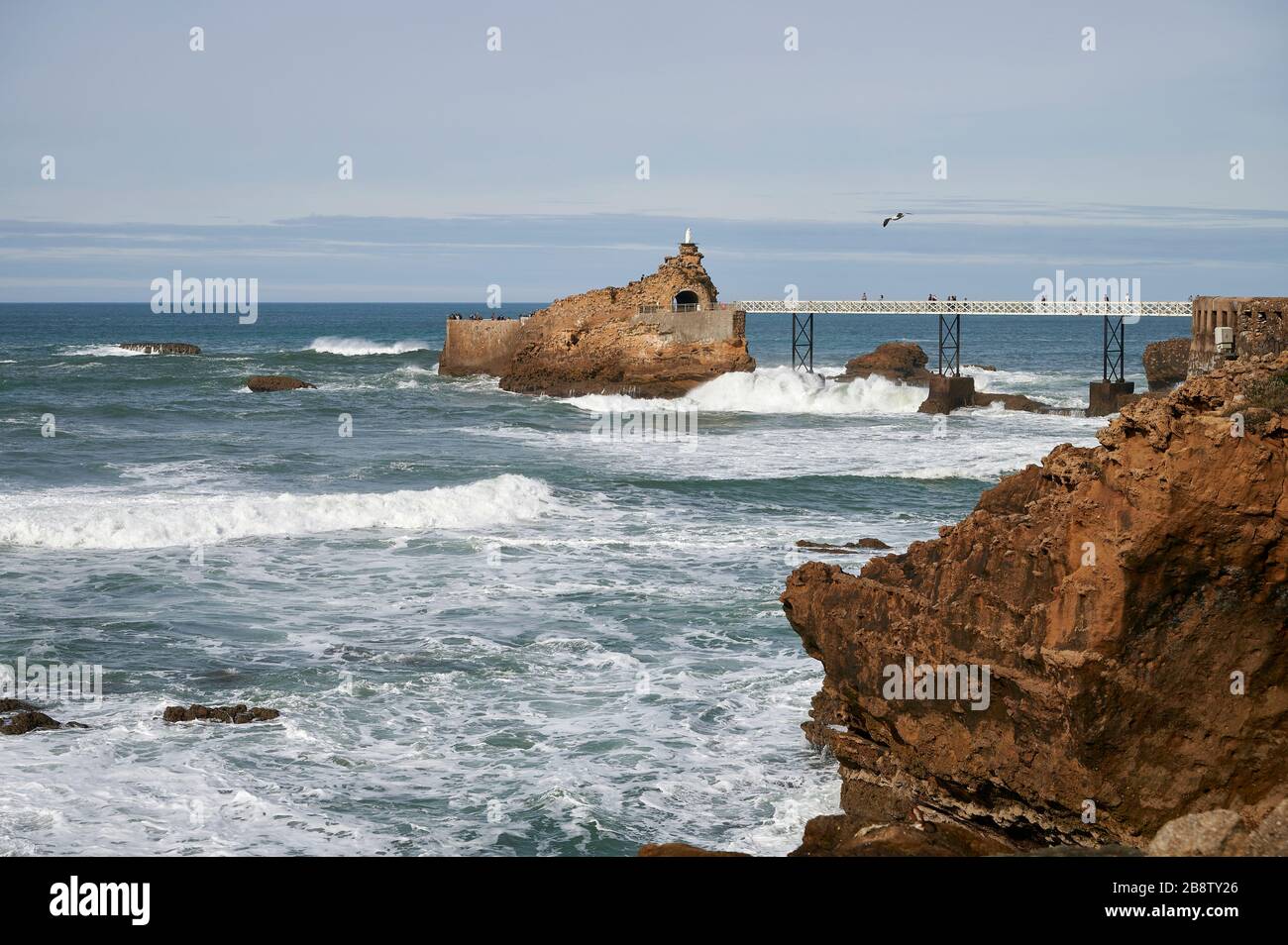 Rocher de la Vierge, Biarritz, Pyrenees Atlantiques, Aquitaine, France ...
