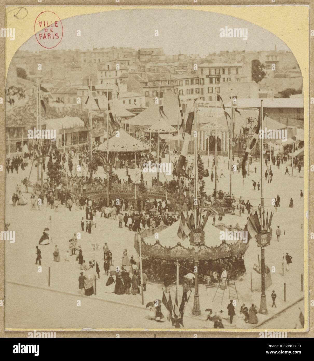 Instant View of Montmartre festival in 1862, 18th arrondissement, Paris ...
