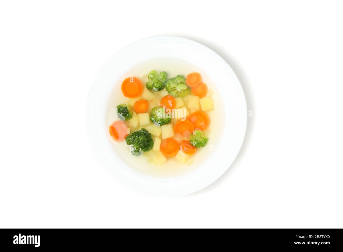 Plate with soup isolated on white background Stock Photo - Alamy