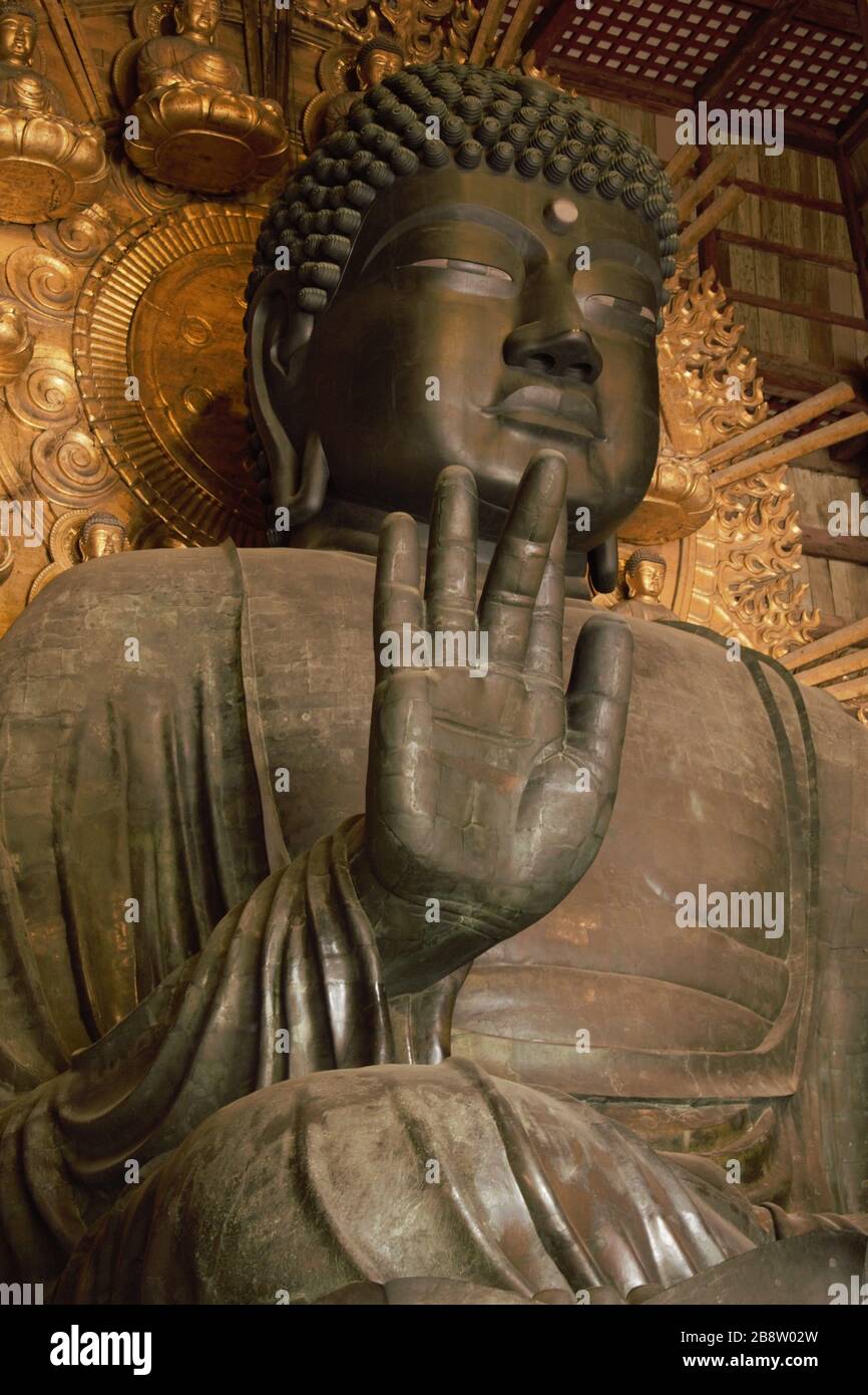 Daibutsu, Great Buddha at Great Buddha Hall Daibutsuden of Todaiji ...