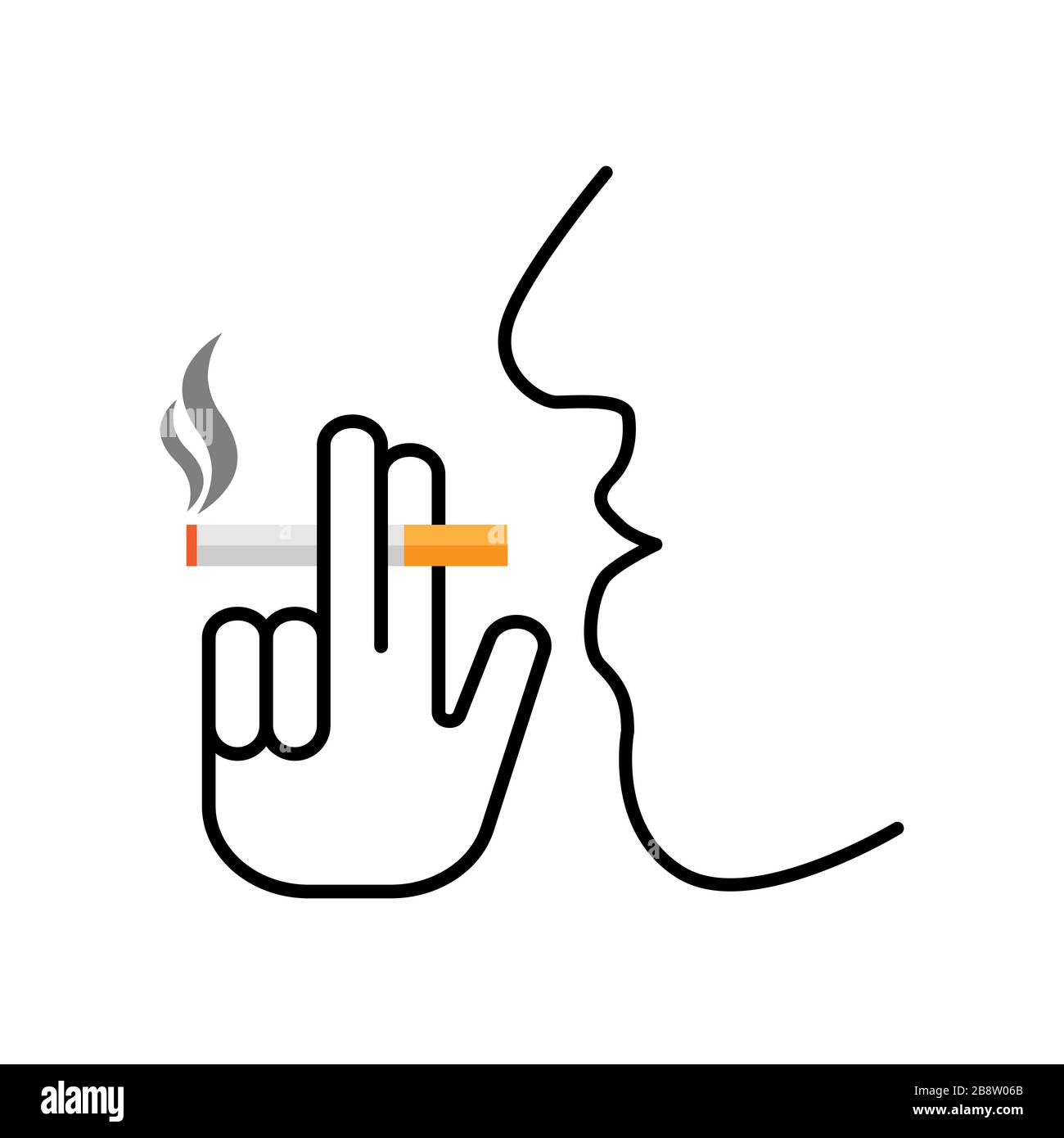 Cigarette with hand icon. Smoking area vector sign Stock Vector Image ...