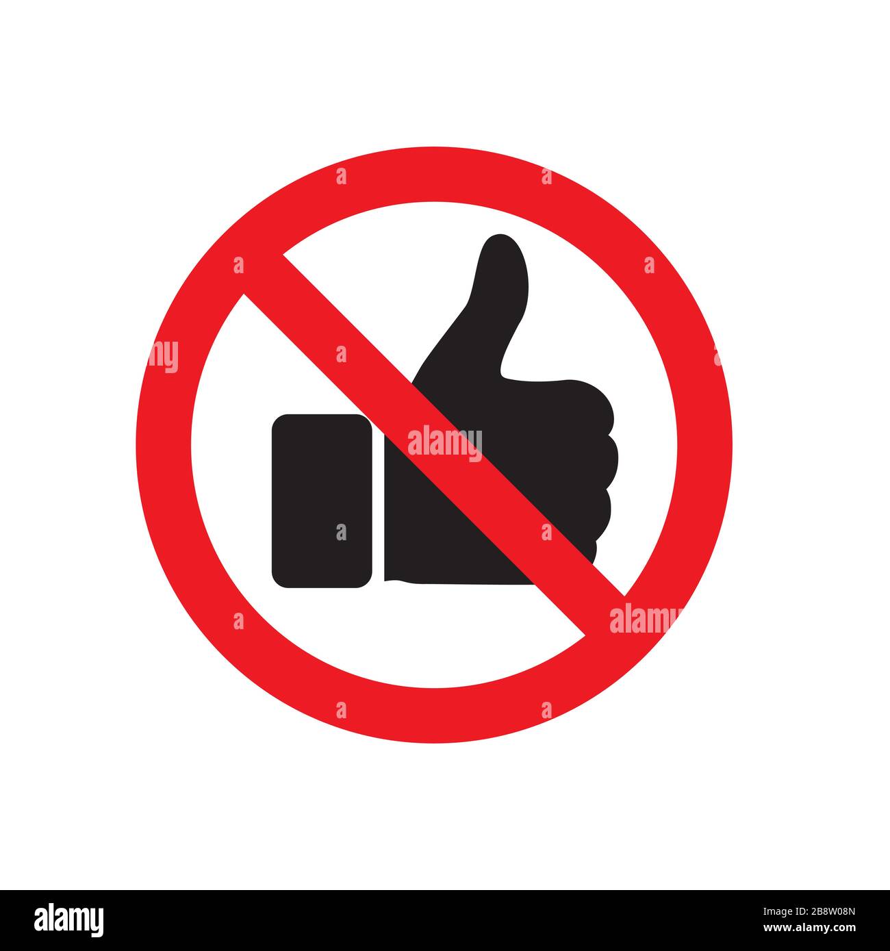 No or Stop Like icon. Thumbs up with heart sign Stock Vector Image ...