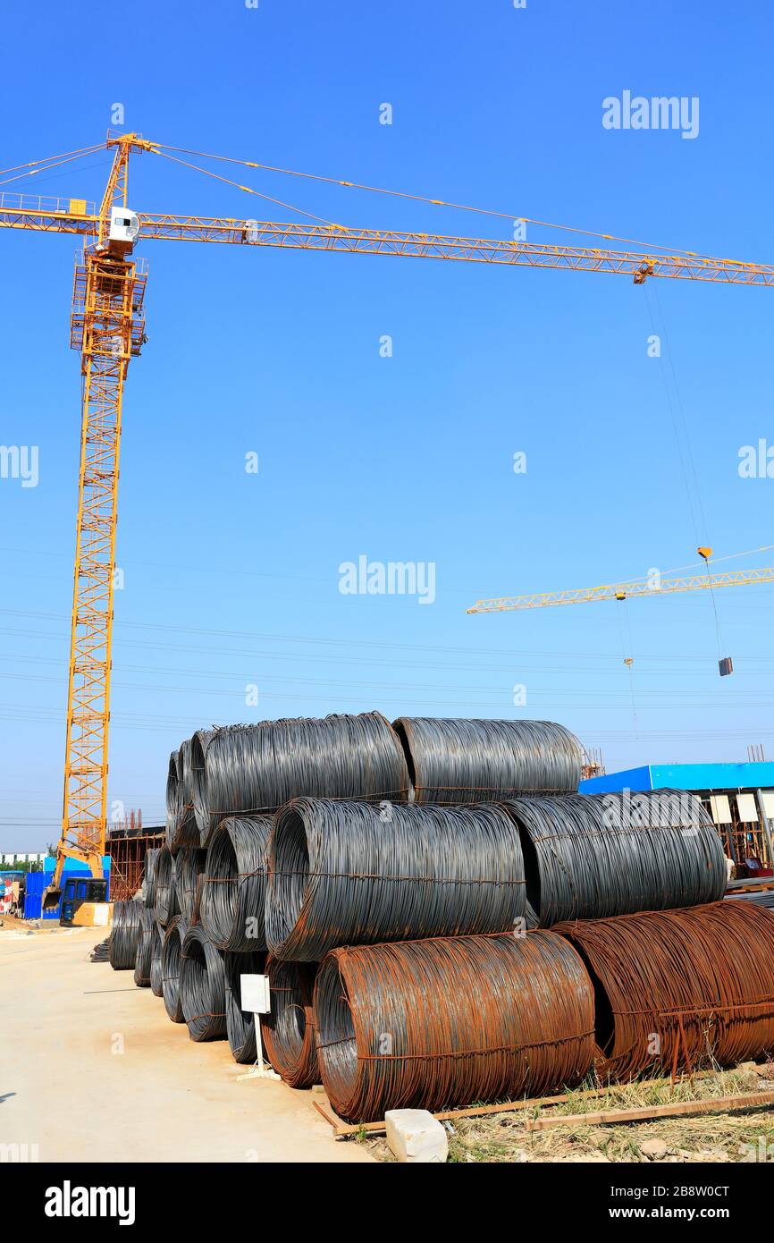 The steel bar in the construction site Stock Photo - Alamy