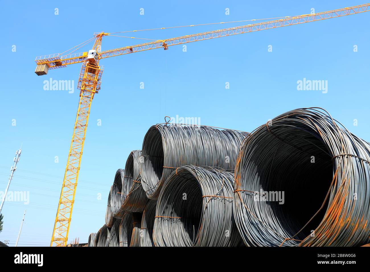 The steel bar in the construction site Stock Photo - Alamy