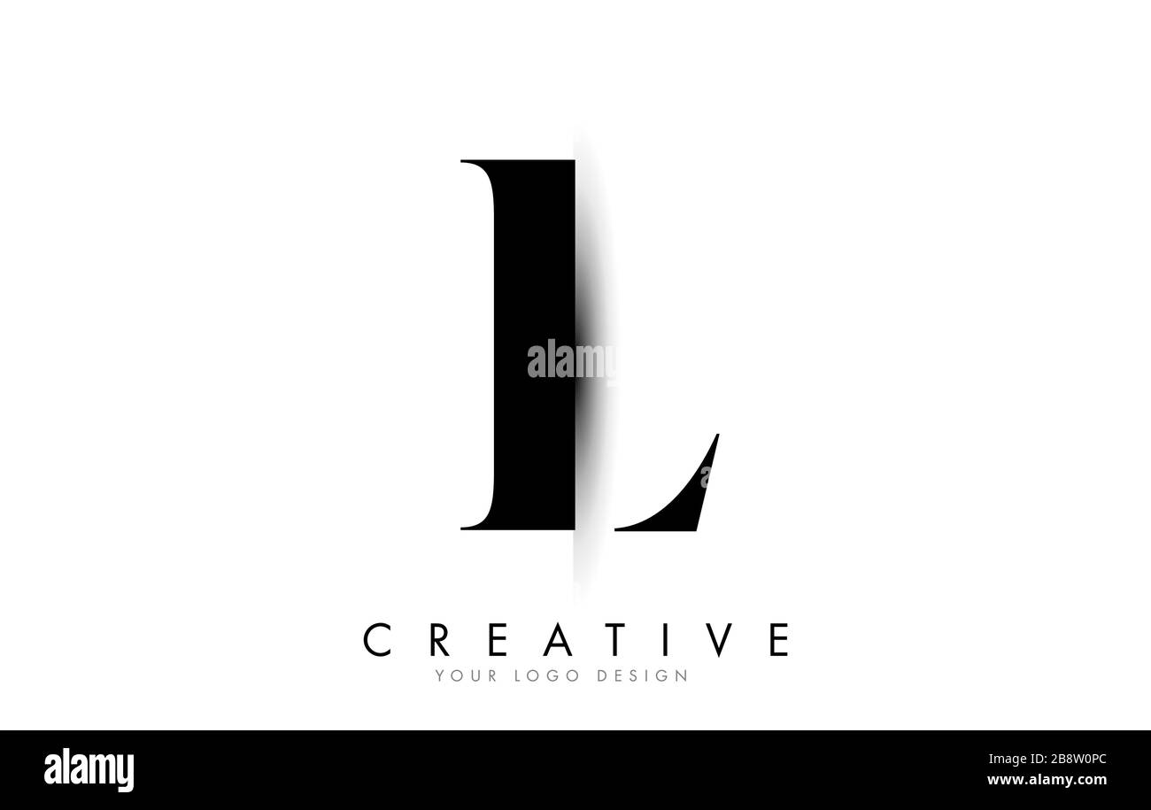 L Letter Logo Design with Creative Shadow Cut Vector Illustration ...